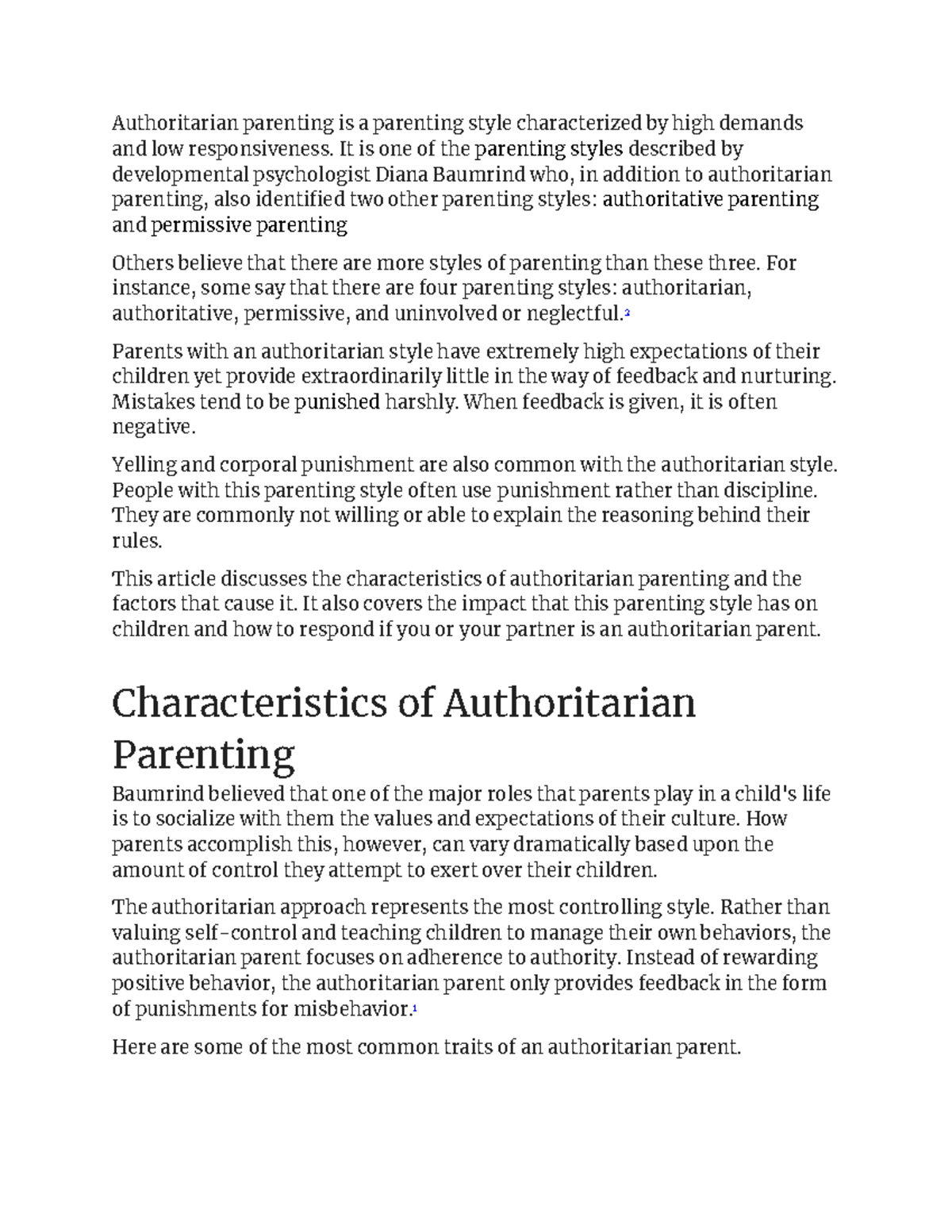 Authoritarian Parenting Notes - Authoritarian parenting is a parenting ...
