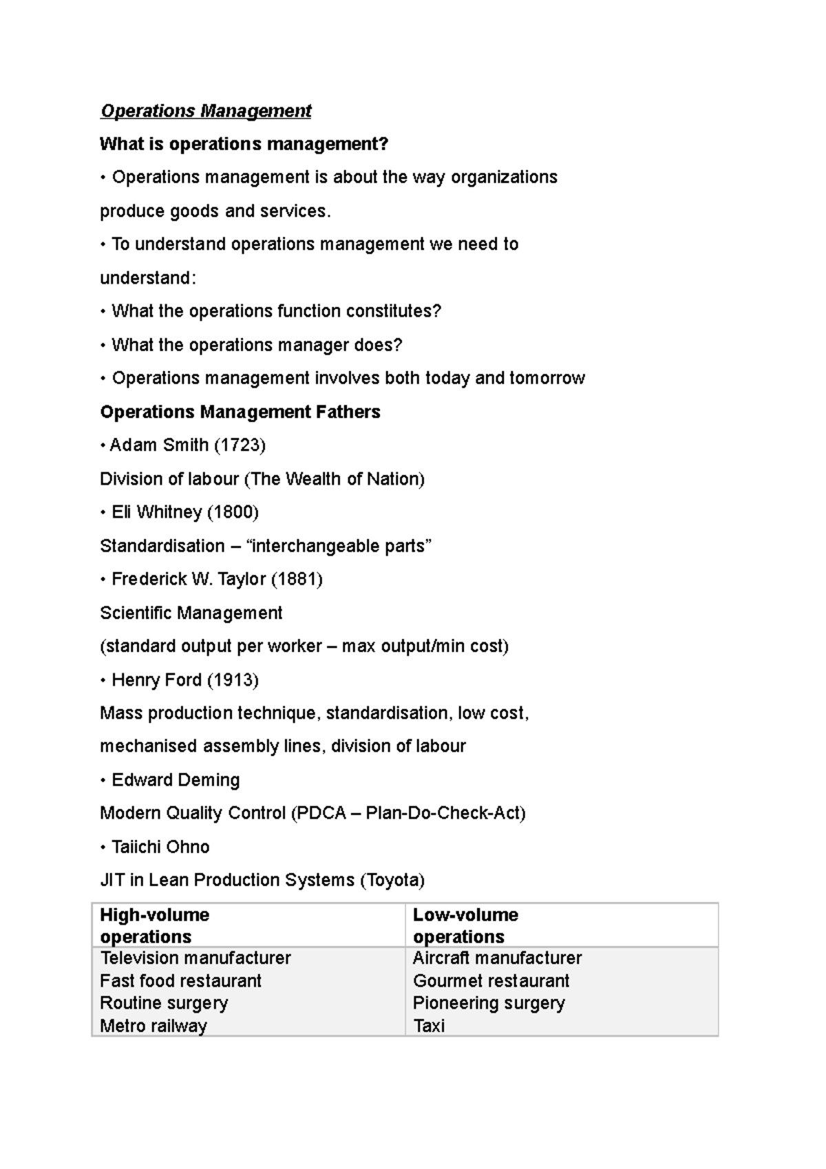 Operations Management - Operations Management What is operations ...