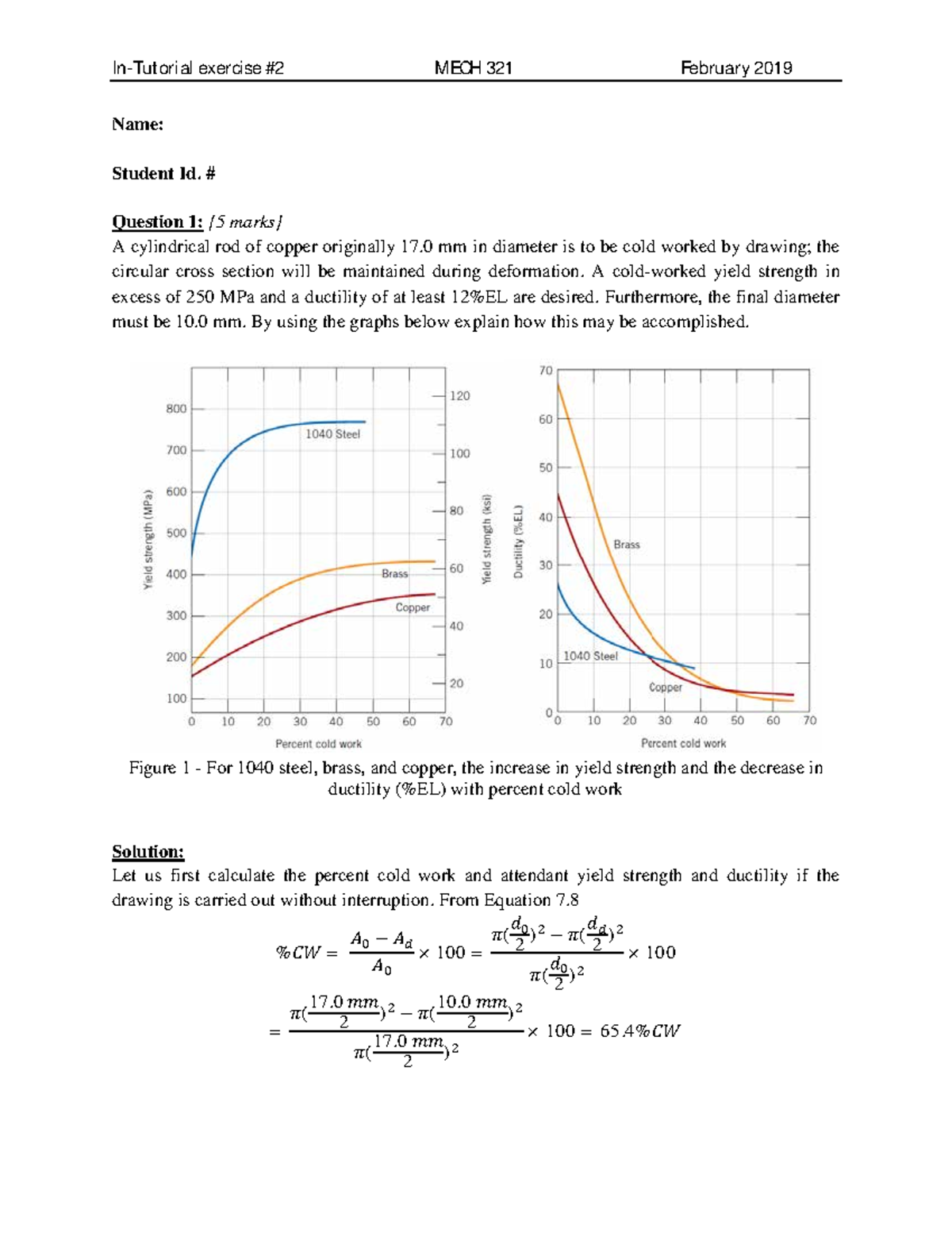 In-Tutorial Exercise 2 MECH 321 - In-Tutorial exercise #2 MECH 321 ...