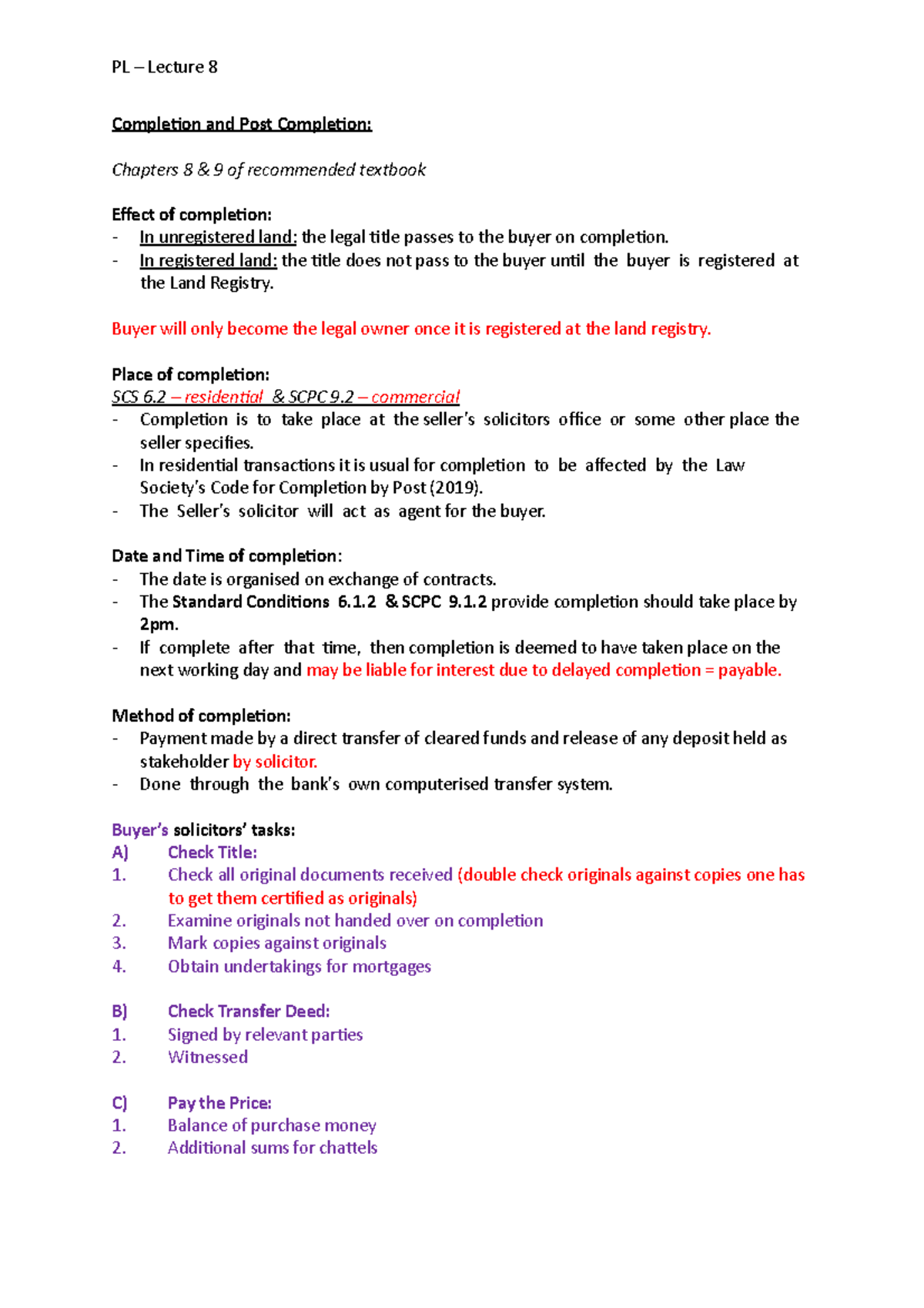 PL Lecture 8 - Completion and Post Completion - Completion and Post ...