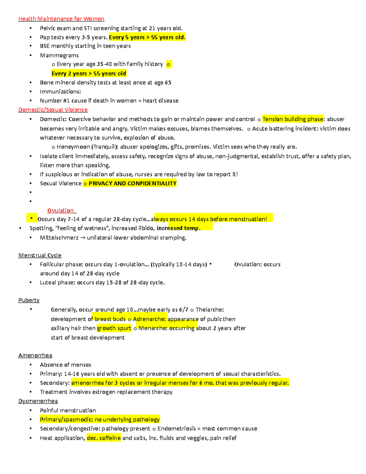 WH Exam 1 study guide - Health Maintenance for Women - Pelvic exam and ...