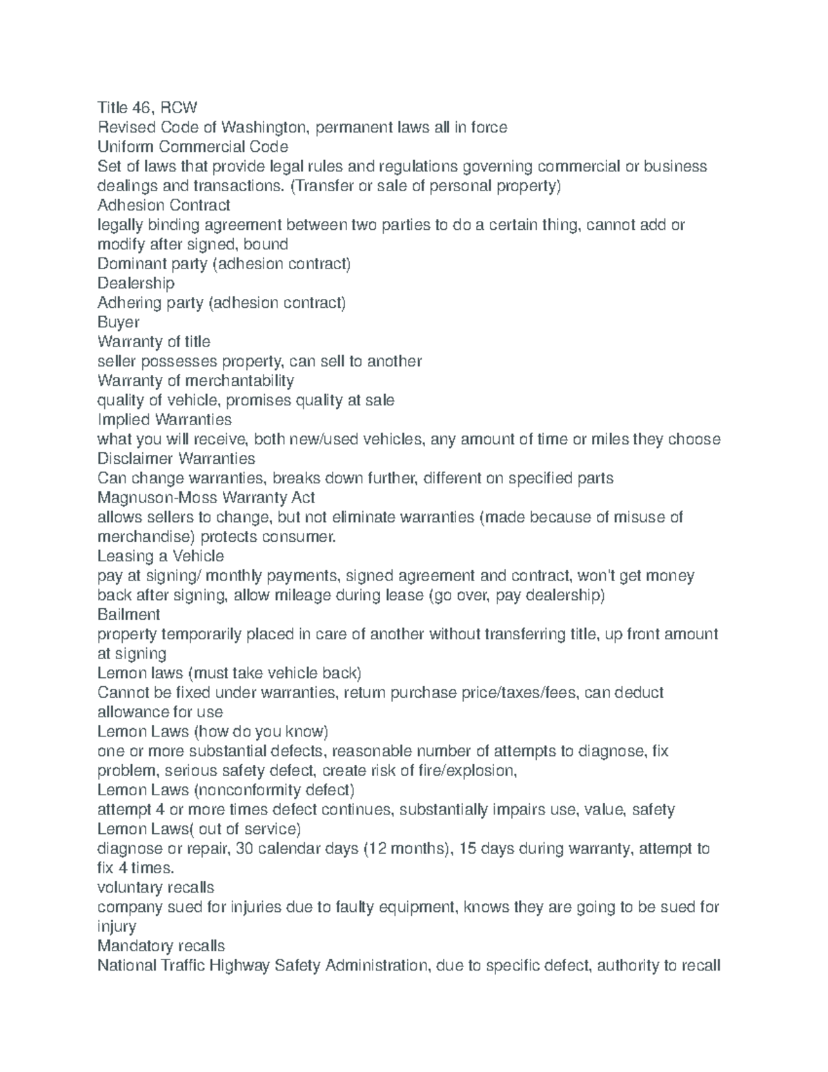 Polisci 2 - Lecture notes 2 - Title 46, RCW Revised Code of Washington ...