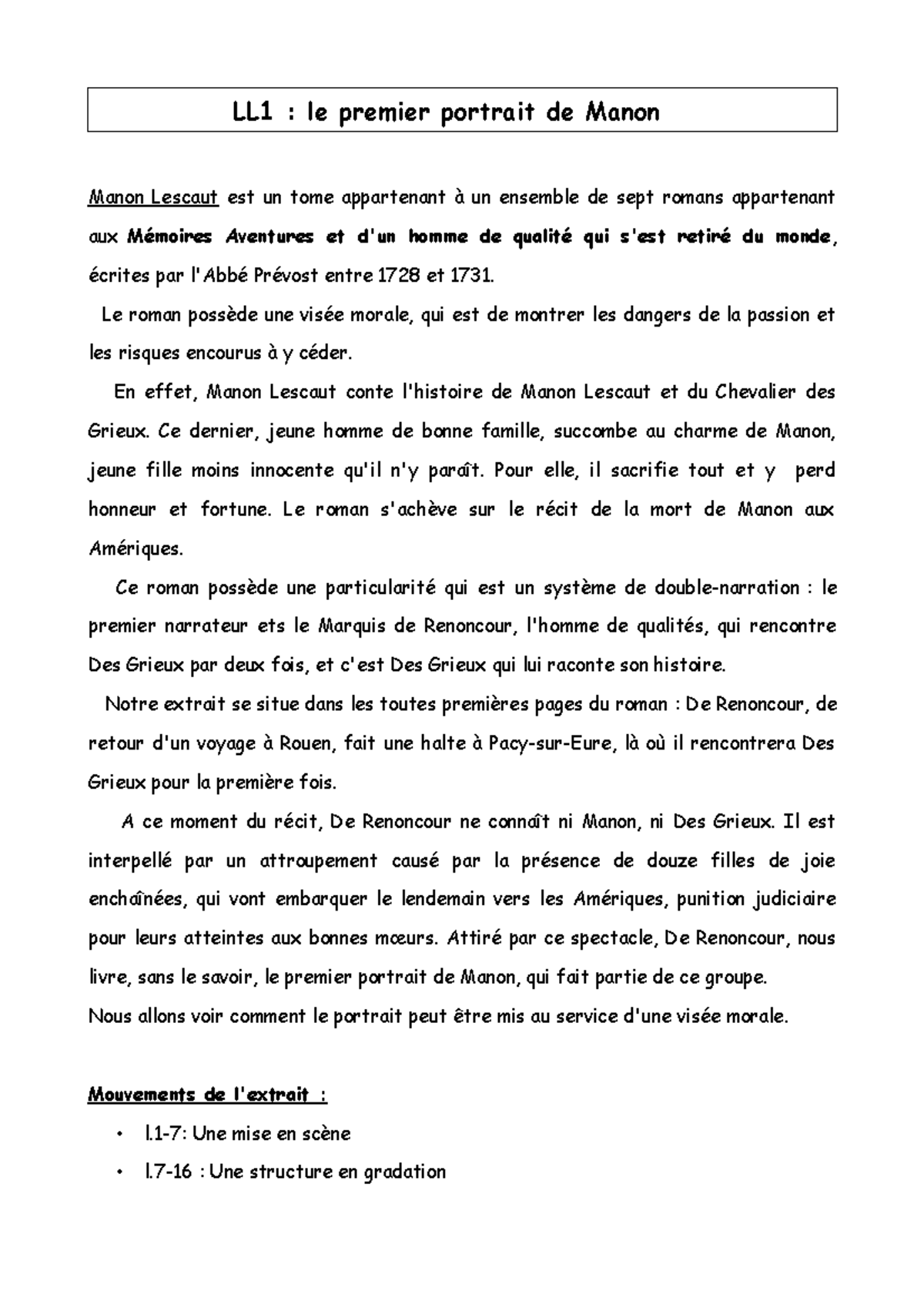 Ll1 le portrait de manon - LL1 : le premier portrait de Manon Manon ...