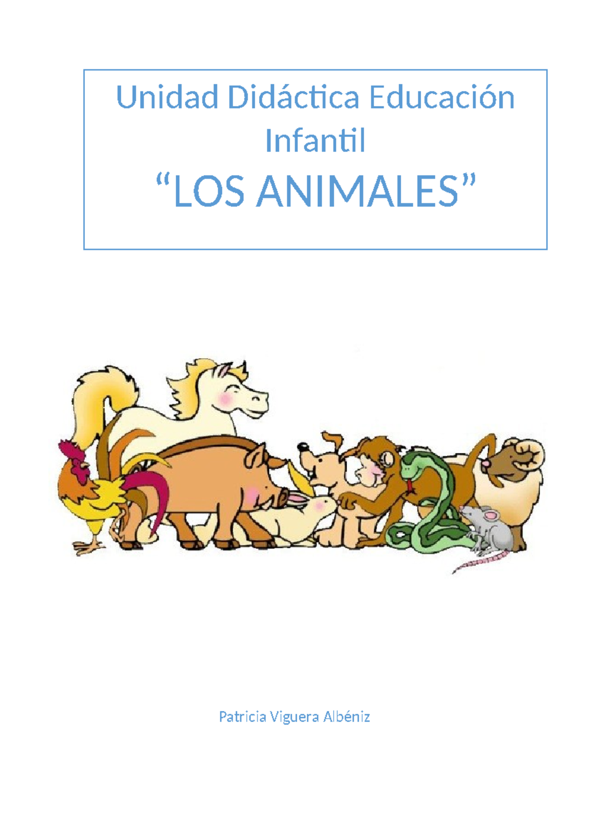 Unidad Didáctica Los animales Infantil - Patricia Viguera Albéniz ...