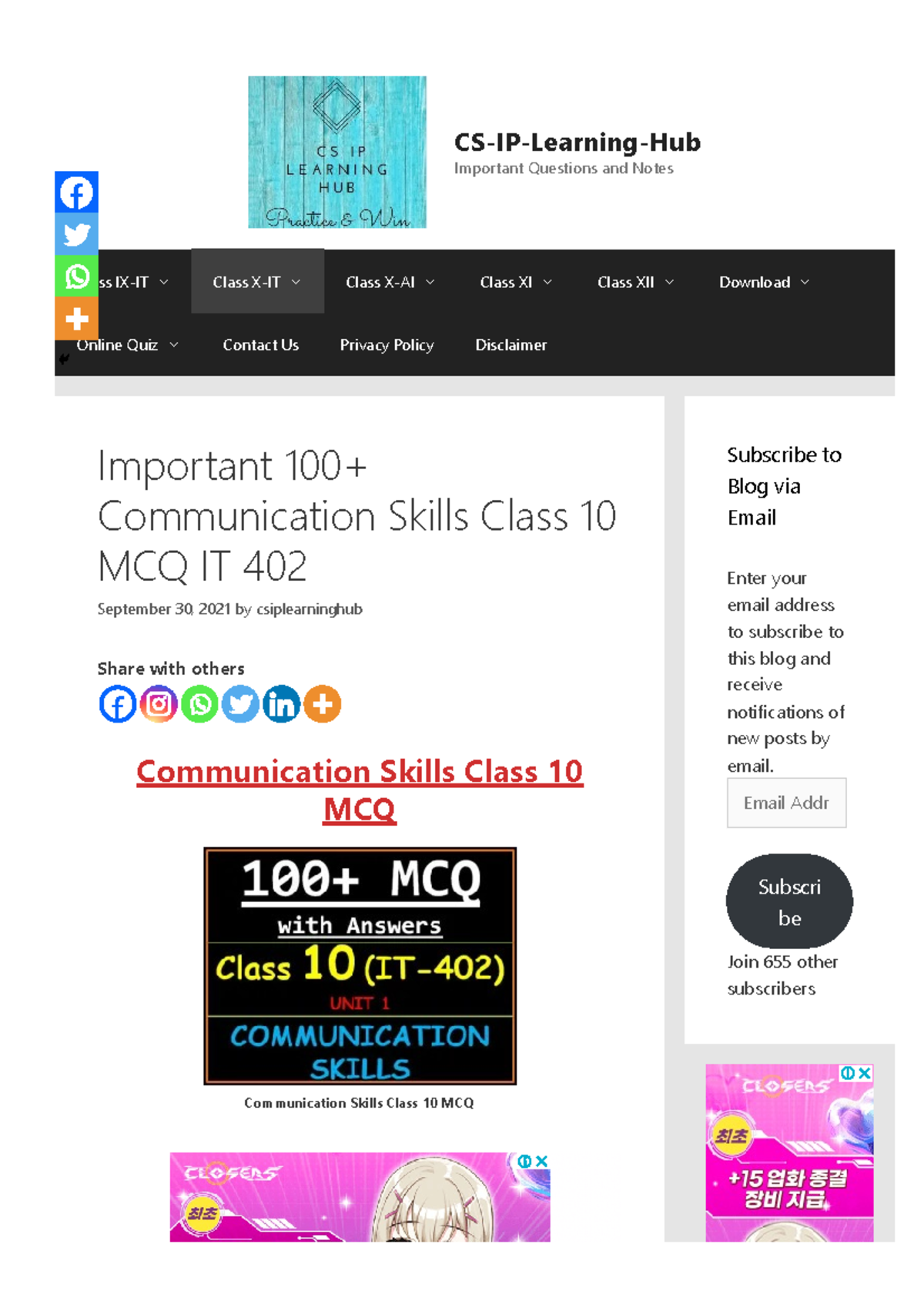 Csiplearninghub-co - data as suplment - Important 100+ Communication ...