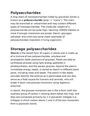 Disaccharides - Lecture notes 2 - 20495 - BCU - Studocu