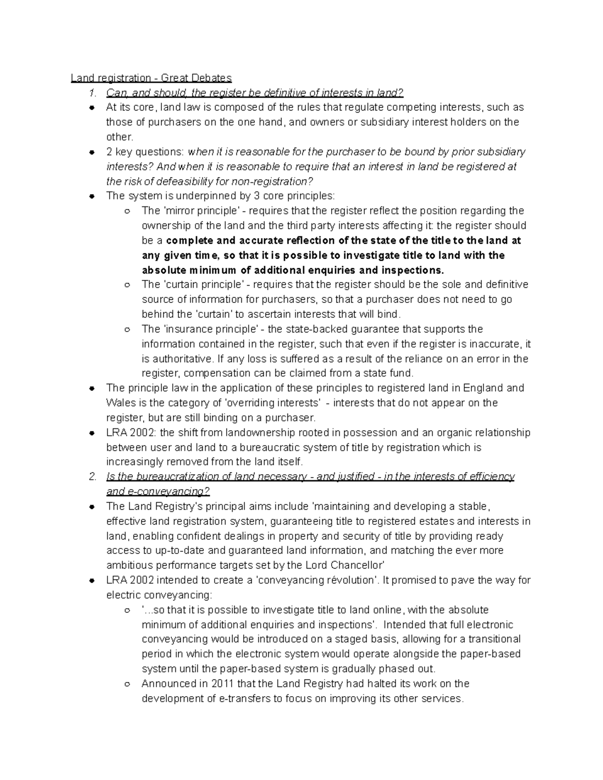 Land registration - Great Debates - Can, and should, the register be ...
