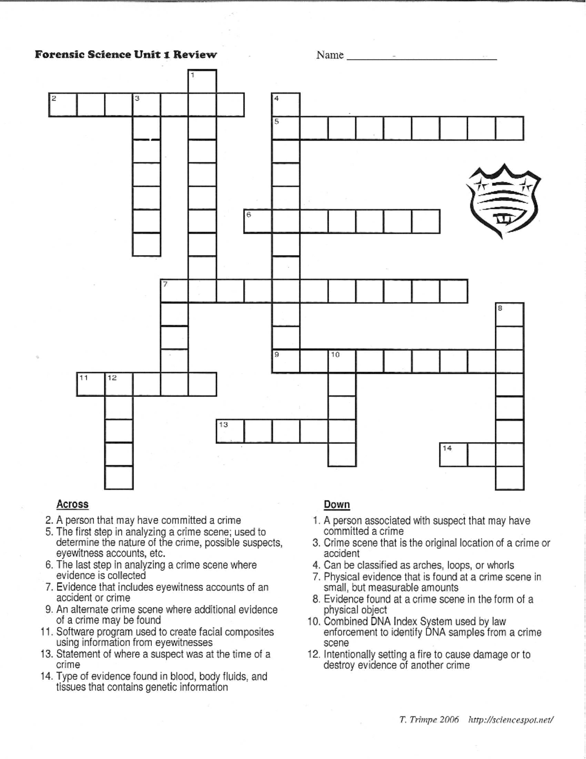Unit 2 Quiz Review dj - Forensic Science Unit 1 Review Name 1 2 3 4 5 6 ...