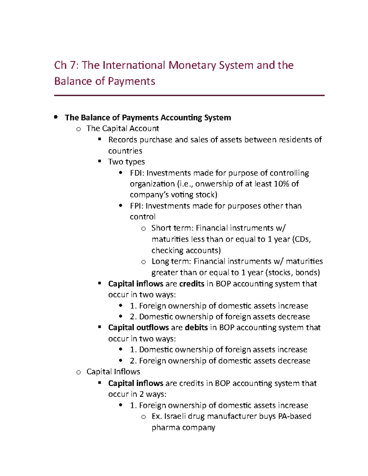 GEB3373- Week 8 Notes (10:23) - Ch 7: The International Monetary System ...