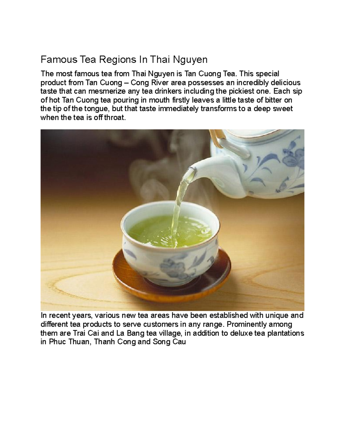 Famous Tea Regions In Thai Nguyen - This special product from Tan Cuong ...