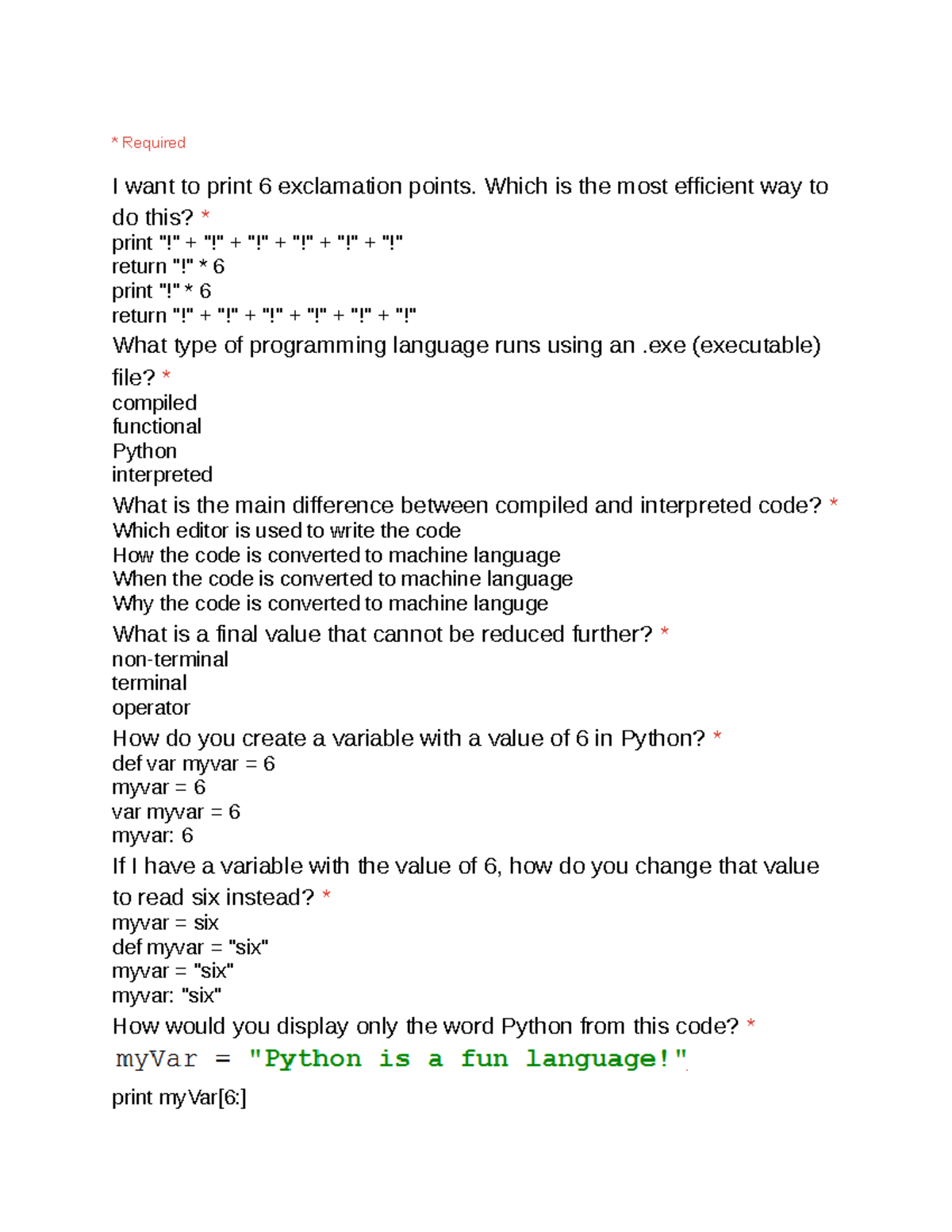 C 173 Programming Notes - Required I want to print 6 exclamation points ...