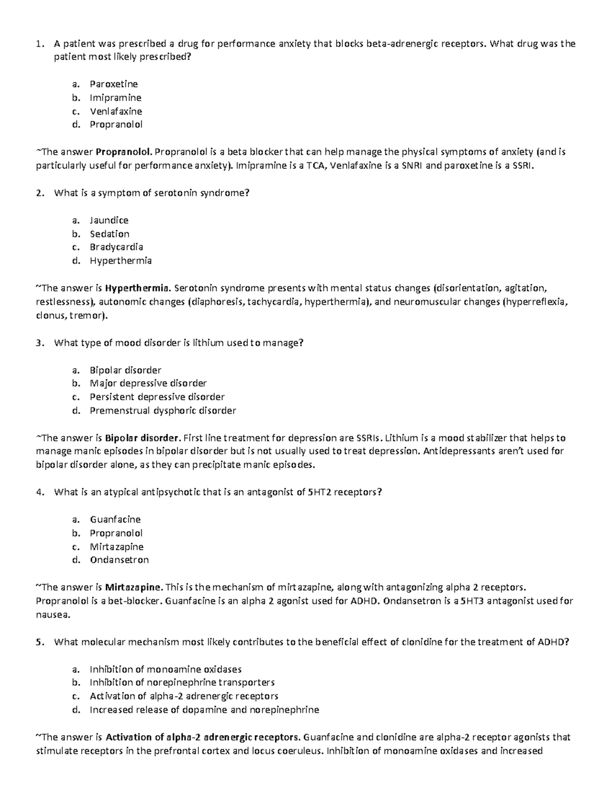 02-23-22 RAT Questions - A patient was prescribed a drug for ...