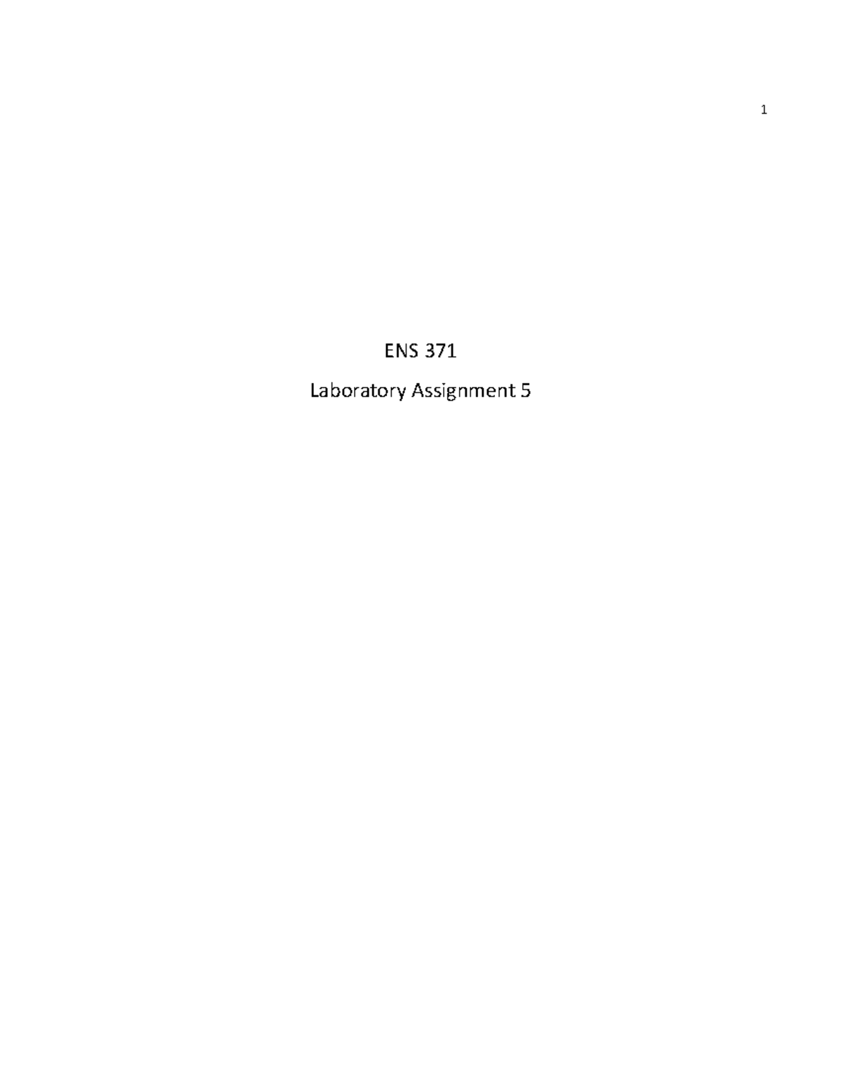 ENS 371 Lab#5 - ENS 371 LAB5 - ENS Laboratory Assignment Assignment 5 ...