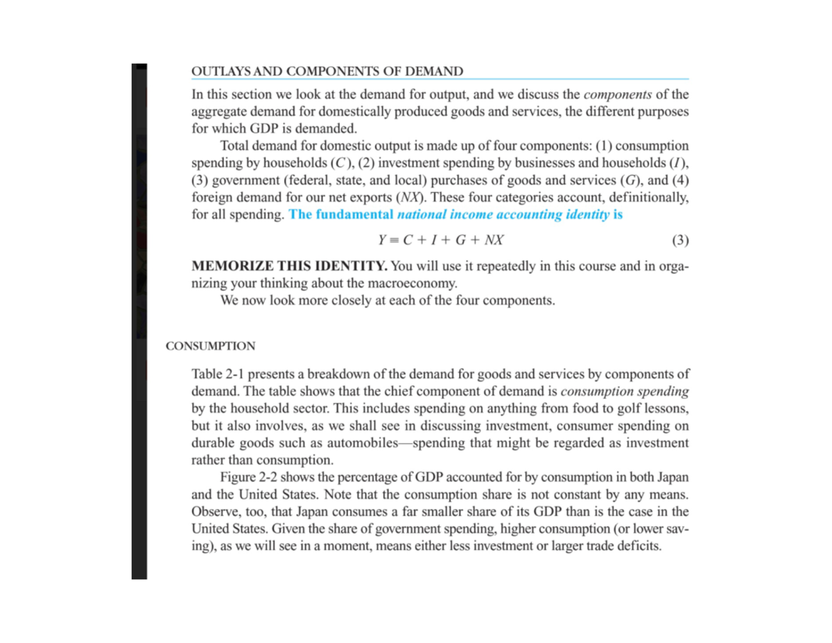 Outlays and components of demand - MACRO ECONOMICS - Studocu