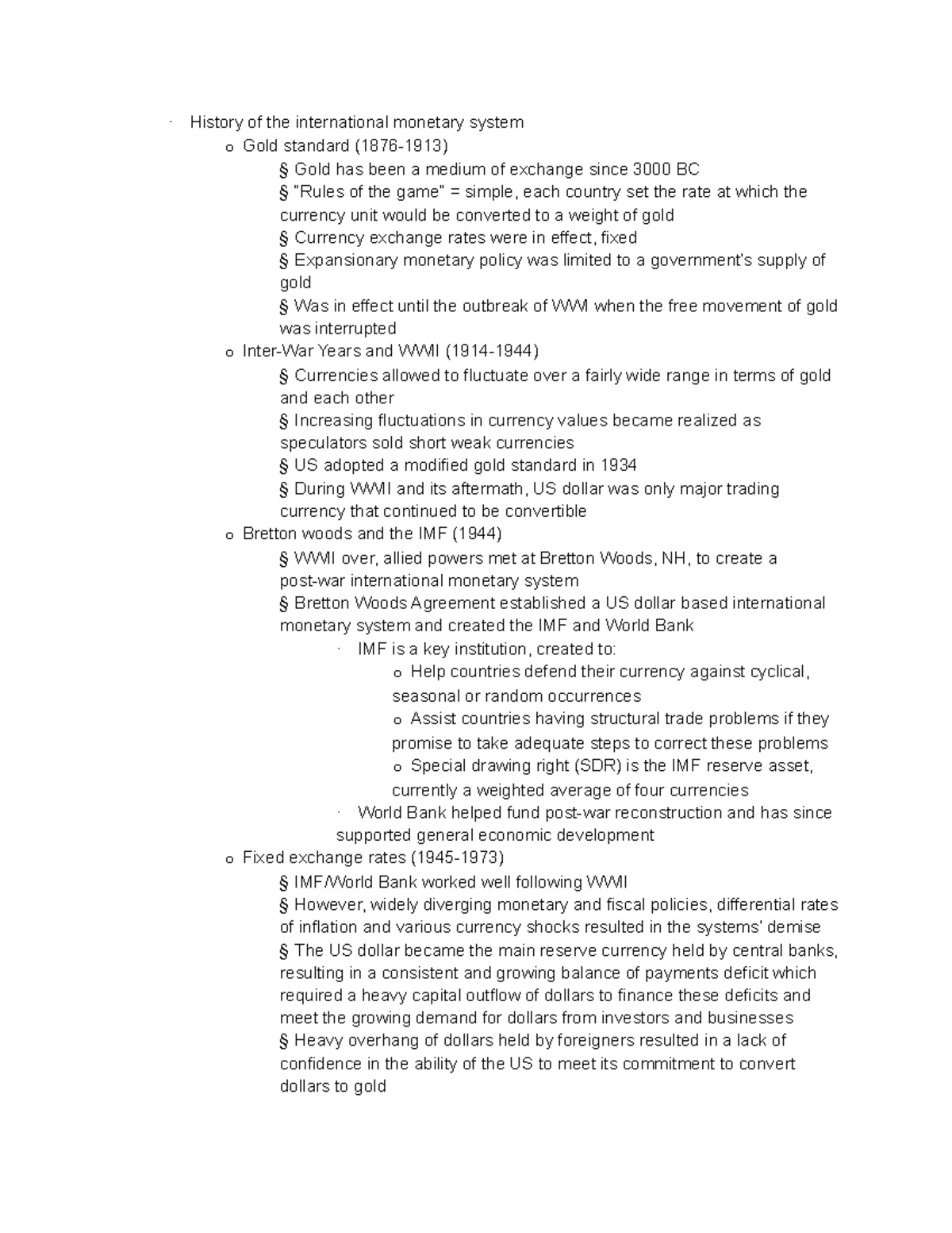 Finance 1 - Notes on important FINC 311 concept, the Monetary System ...
