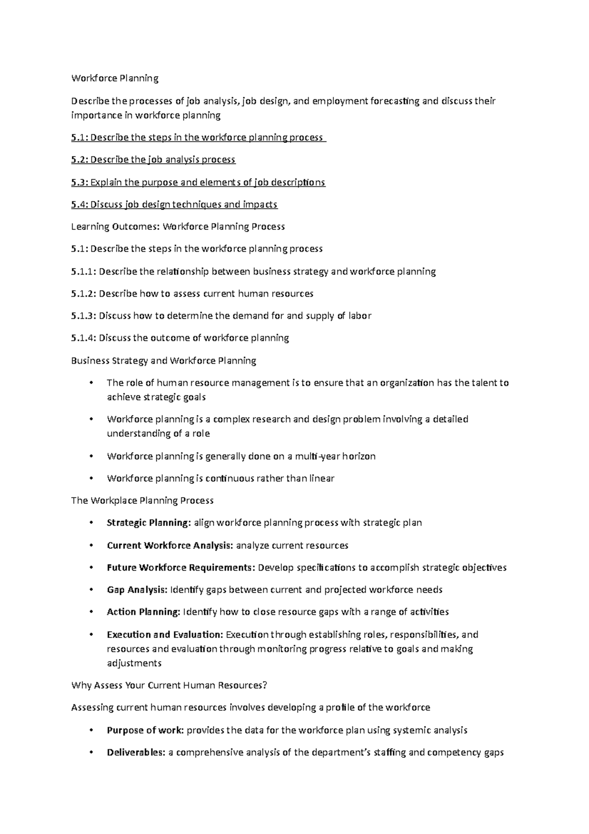 Workforce Planning - 1: Describe the relationship between business ...