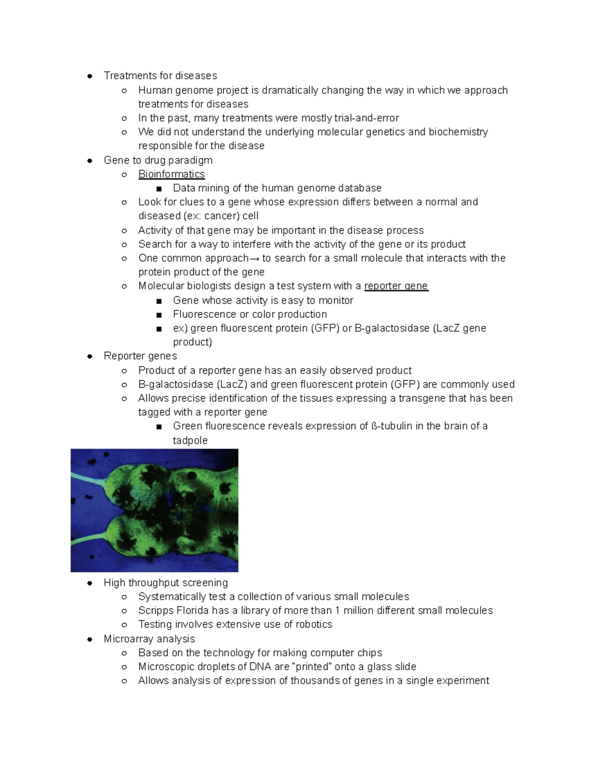 Genetics Chapter 20 Notes Part 3 - Treatments for diseases Human genome ...