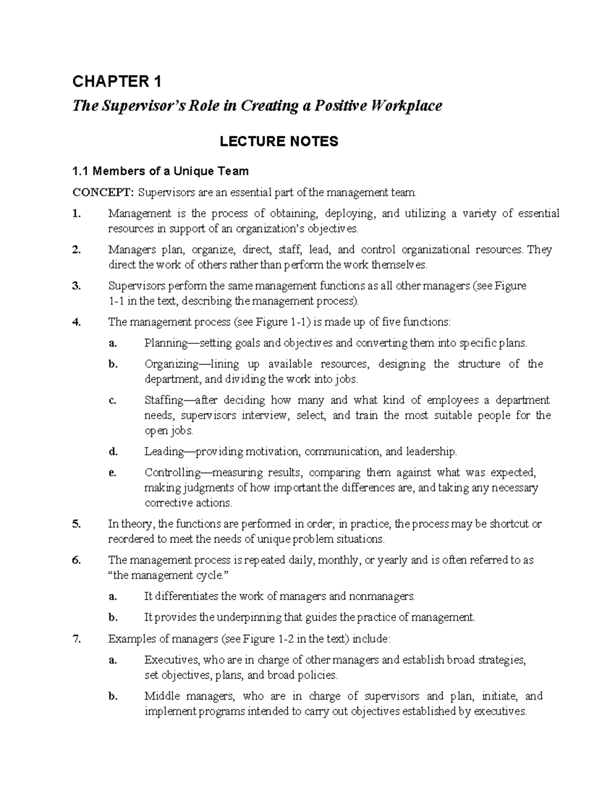 Chapter 1 - The Supervisor's Role in Creating a Positive Workplace ...