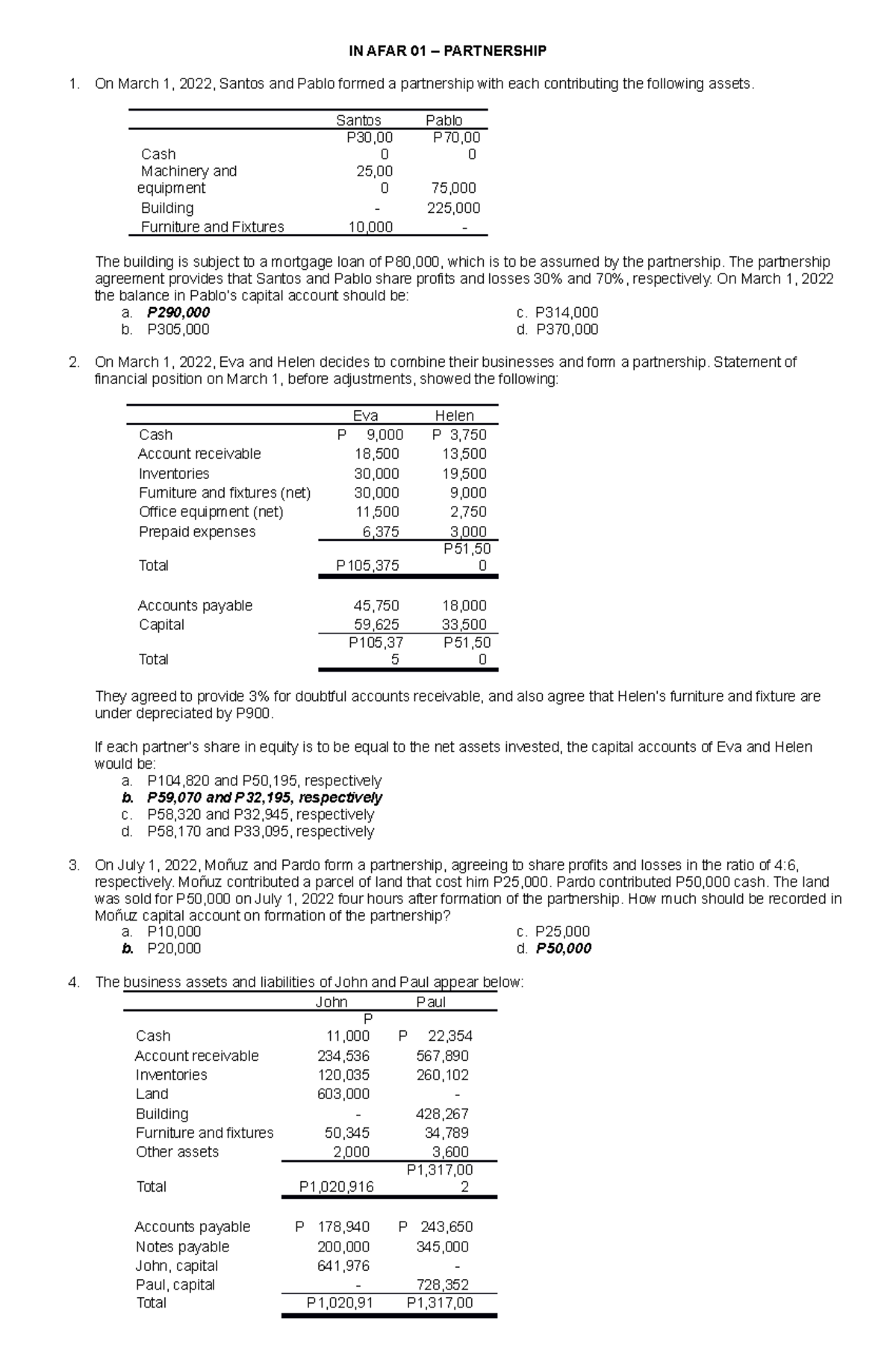 IN-AFAR-01-Partnership( Final) - IN AFAR 01 – PARTNERSHIP On March 1 ...