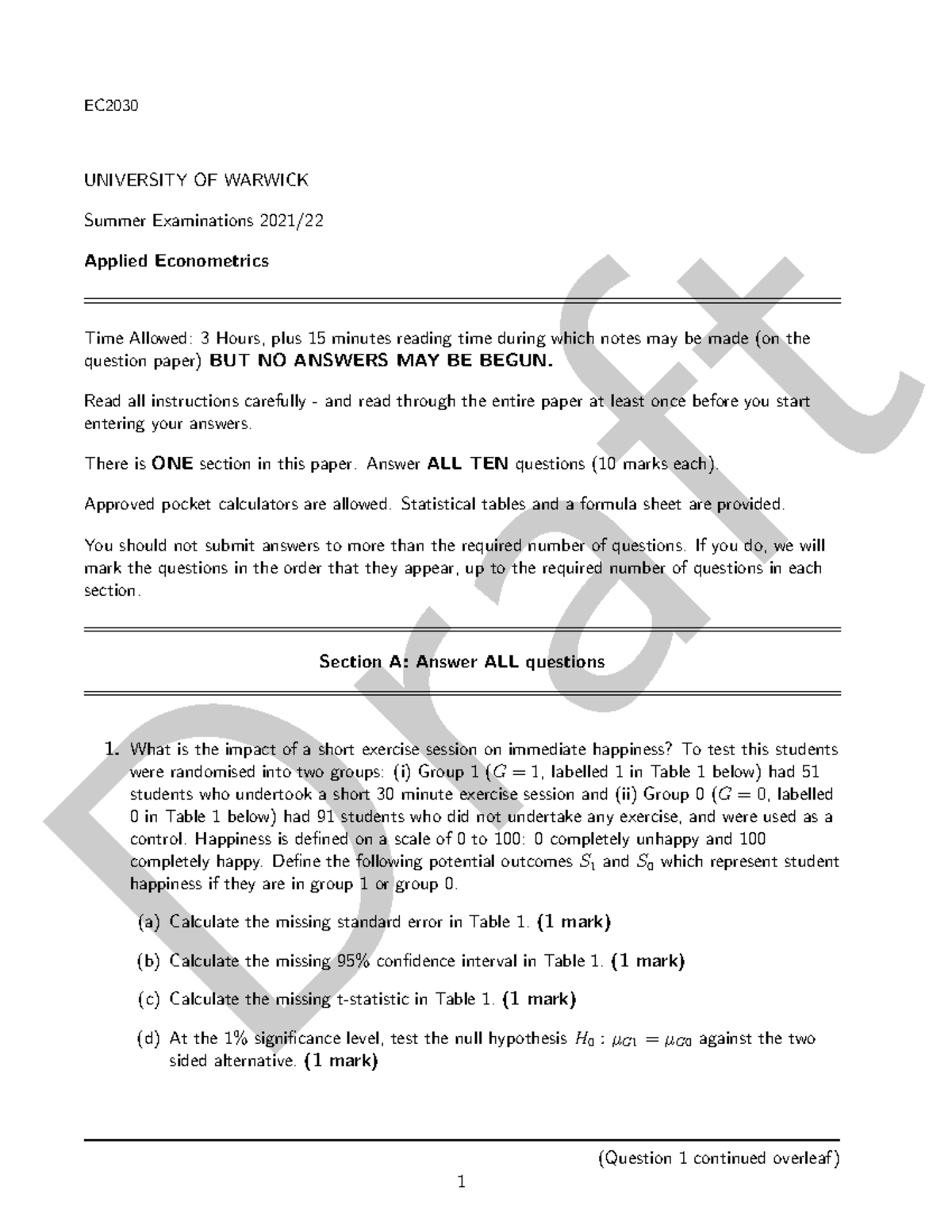 2021-22 Exam - EC203 2020-21 Exam Solutions - EC203 - Warwick - Studocu