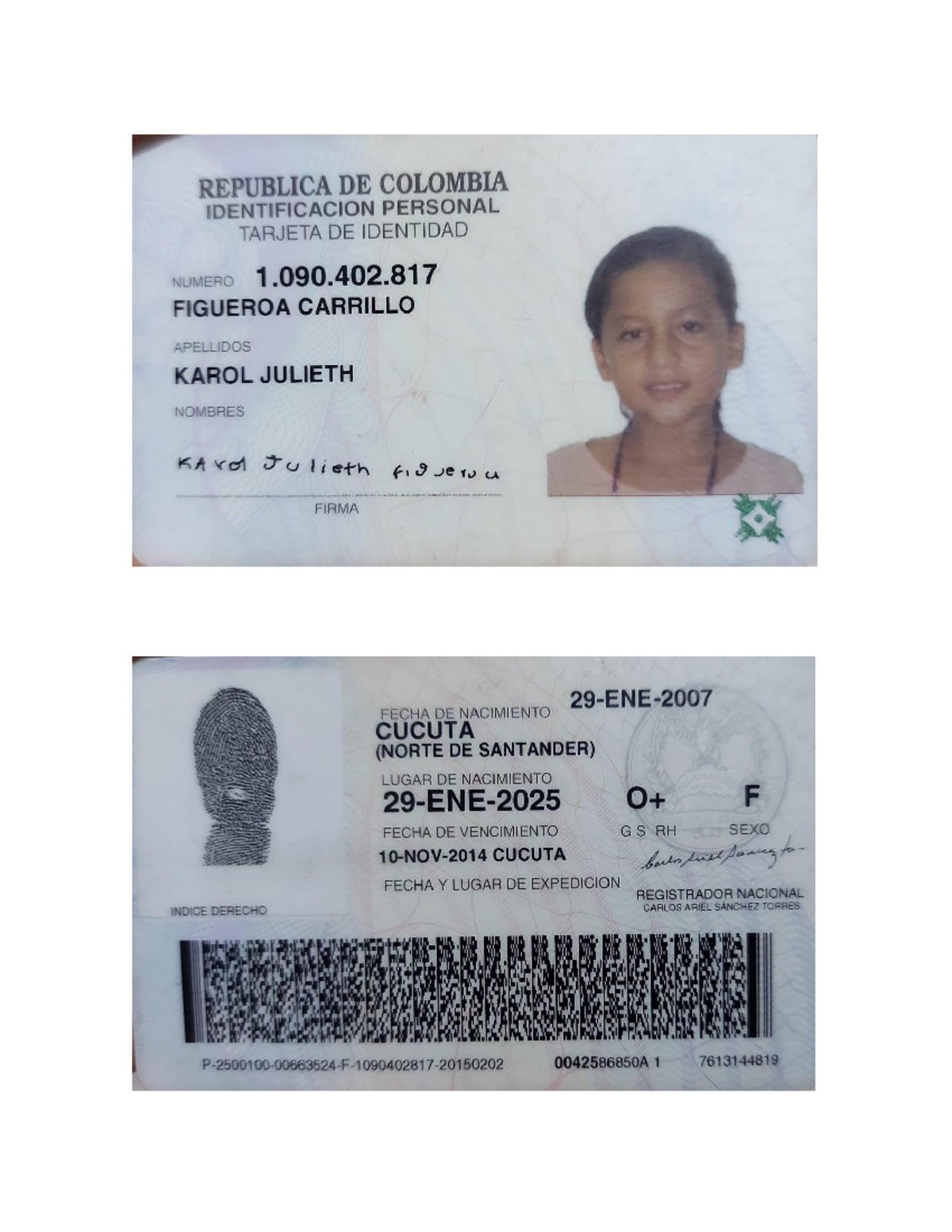 Documento DE Identidad Karol Figueroa - Introduccion a la Zootecnia - Studocu