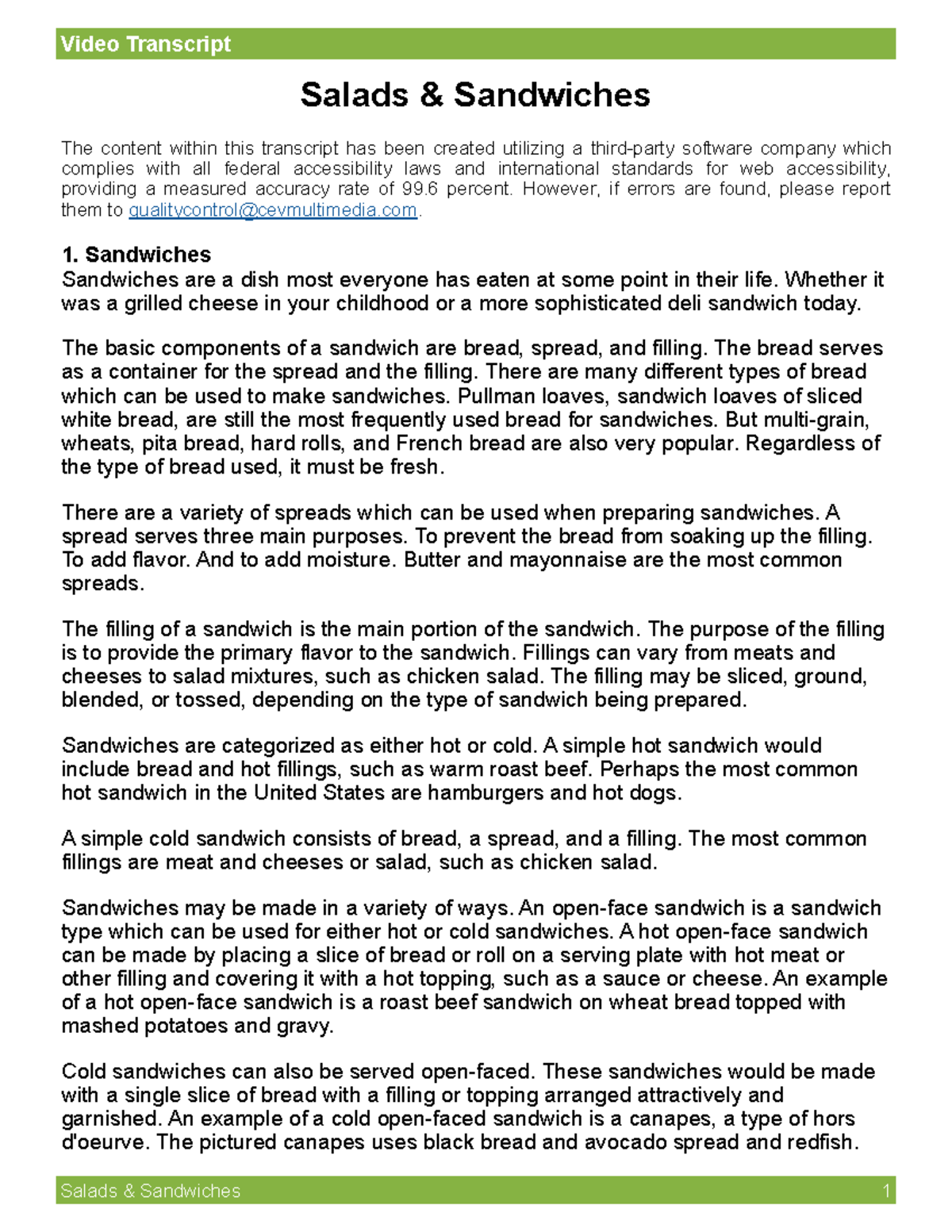 Video Transcript - The content within this transcript has been created ...