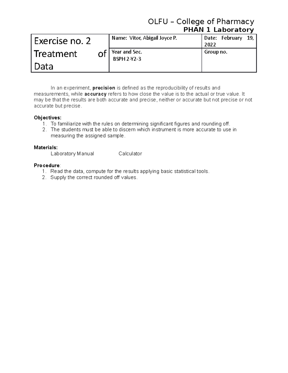 Worksheet-No - Lecture notes 1,3 - Pharmacy Informatics - OLFU - Studocu