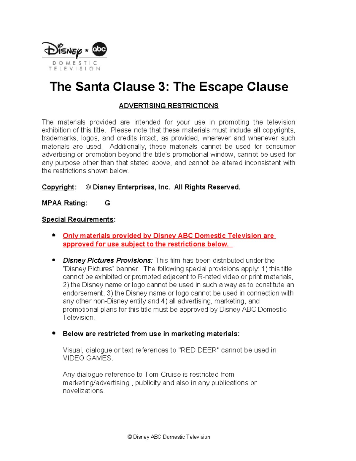 Santa Clause 3, The- The Escape Clause=NA EST and VOD=In-Home Materials ...