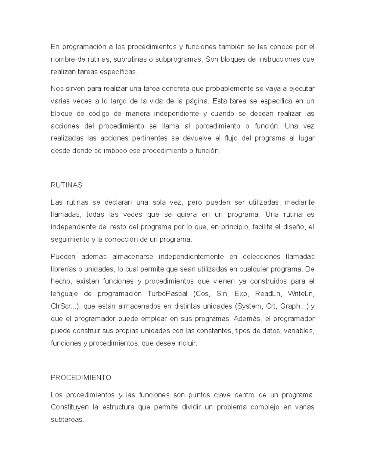4.3 Rutinas, funciones y procedimientos - En programación a los ...