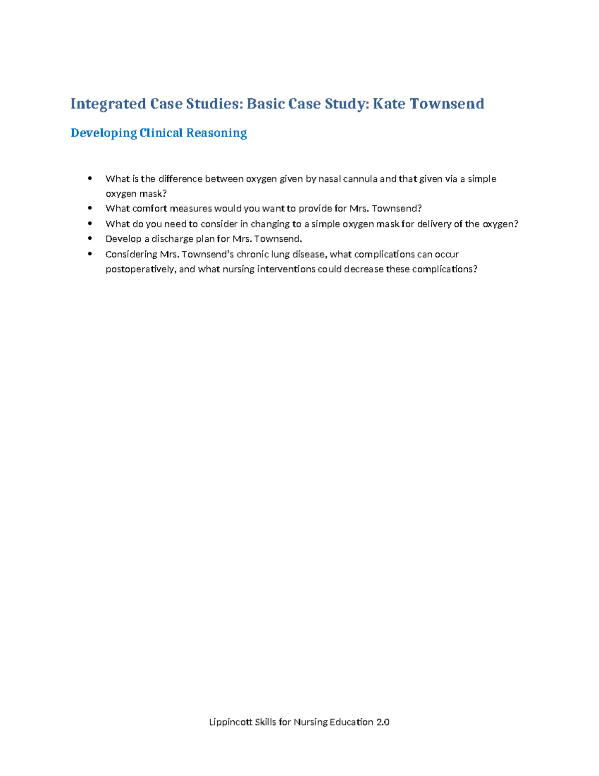 Skills 2 - CoursePoint - Integrated Case Studies: Basic Case Study ...