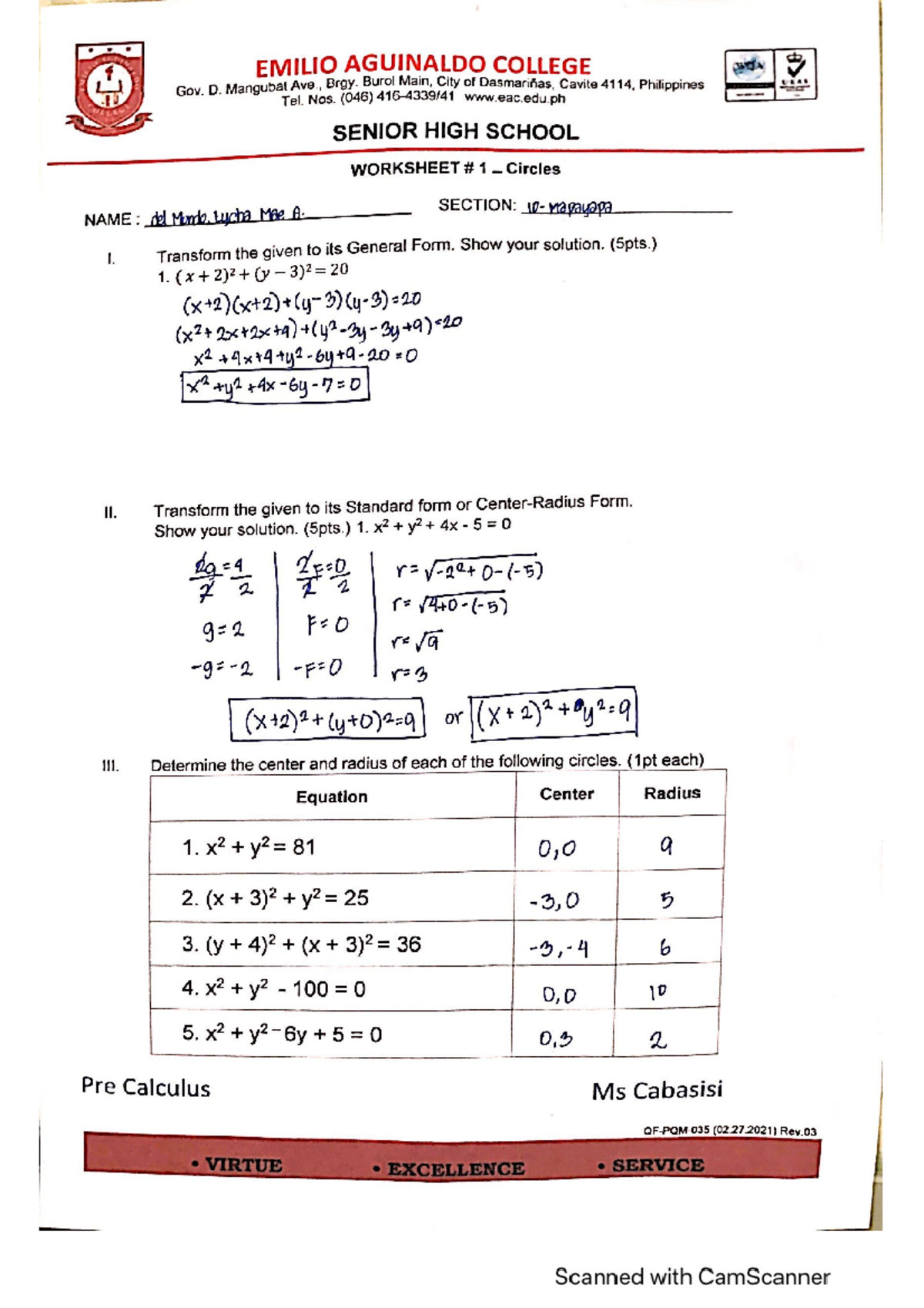 Pre Calculus Assignment #1 - STEM 11 - Kompan - Studocu