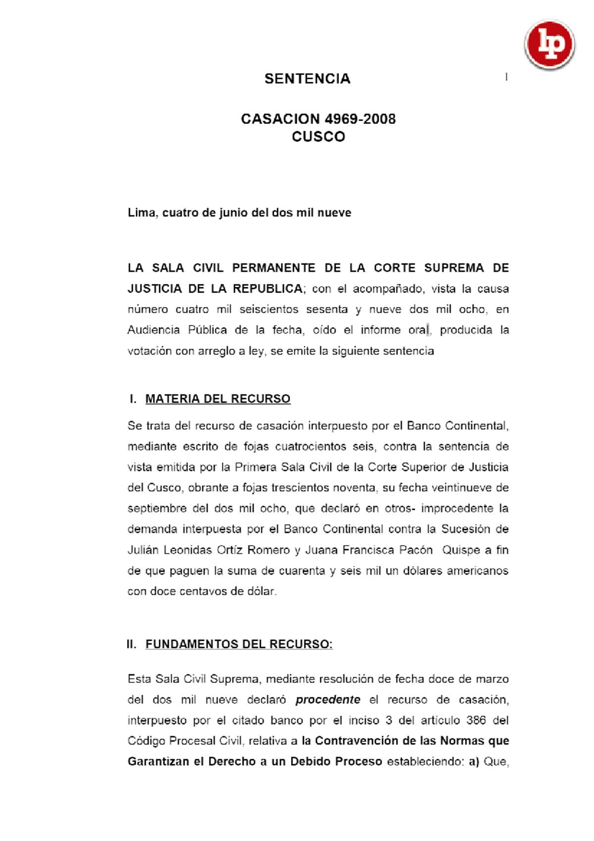 Práctica de una casación, análisis completo del curso de derecho ...