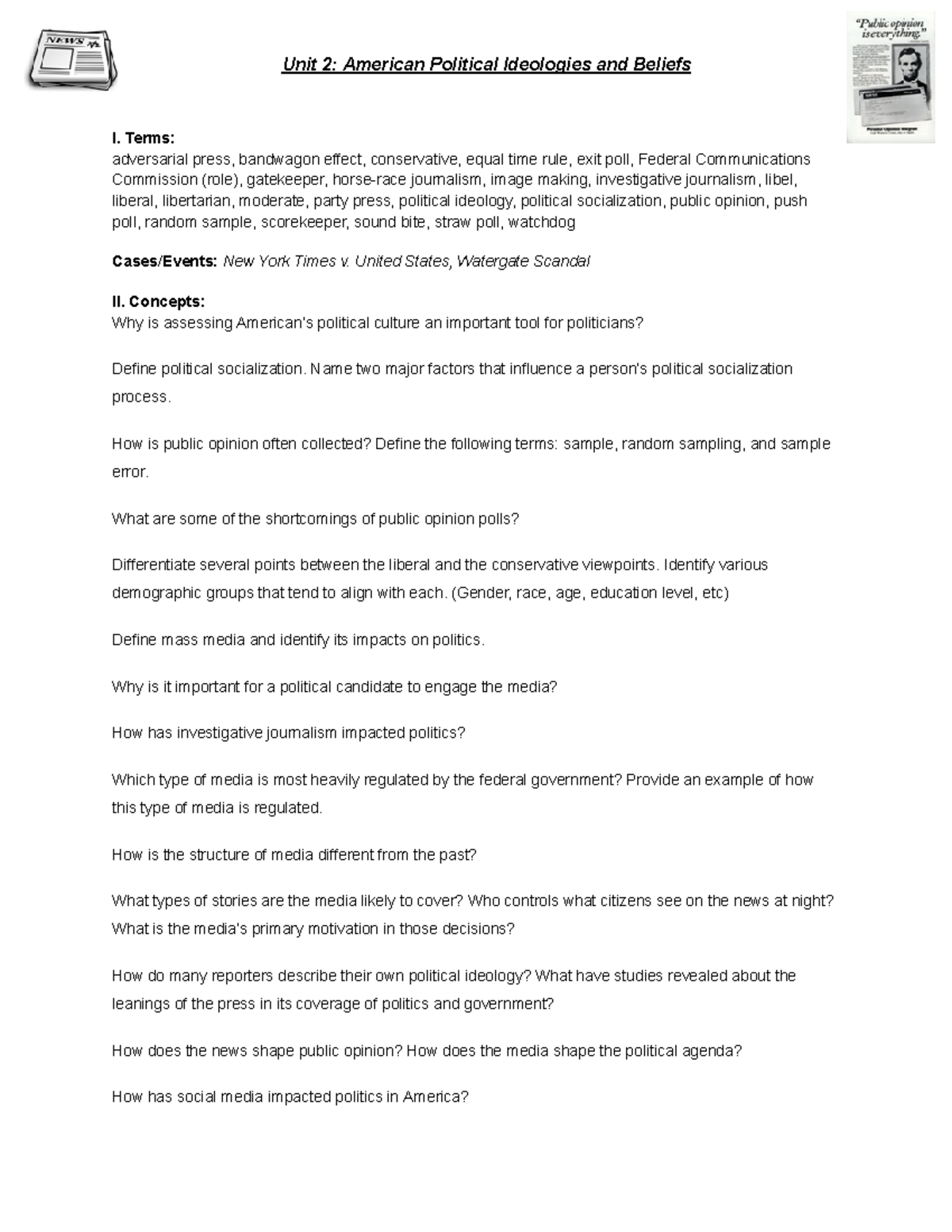 Ap gov unit 2 review - Notes from my ap gov teacher. I hated her so I'm ...