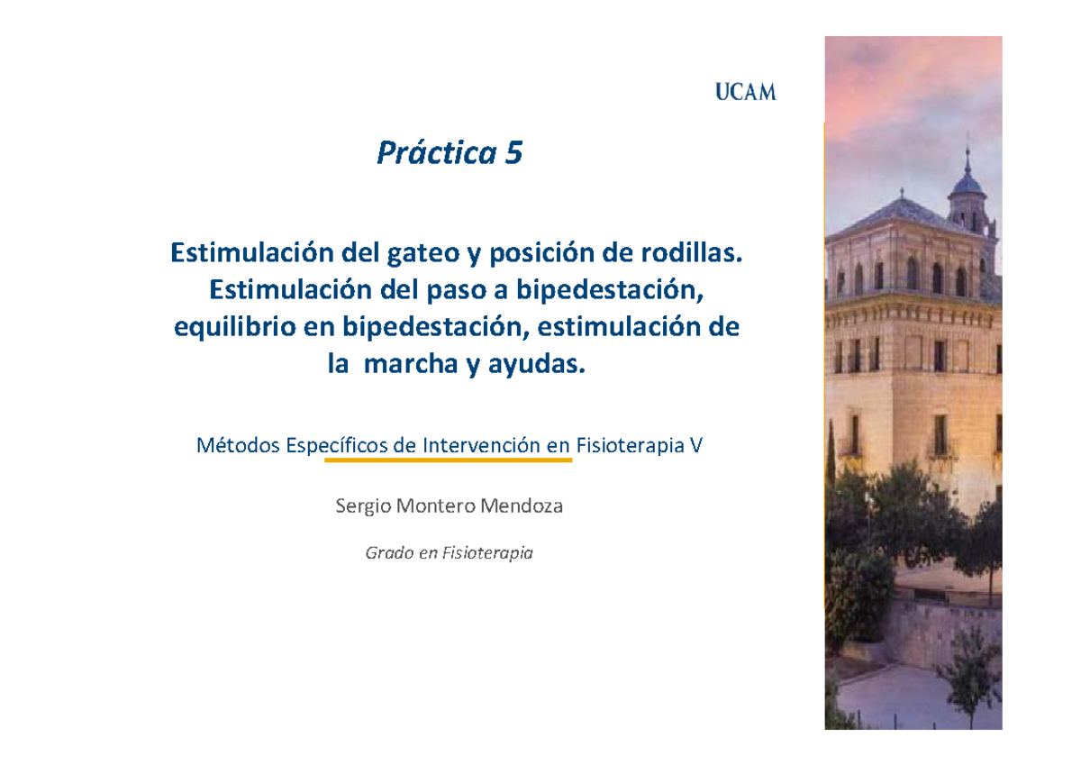 Práctica 5 - meif v - Estimulación del gateo y posición de rodillas ...
