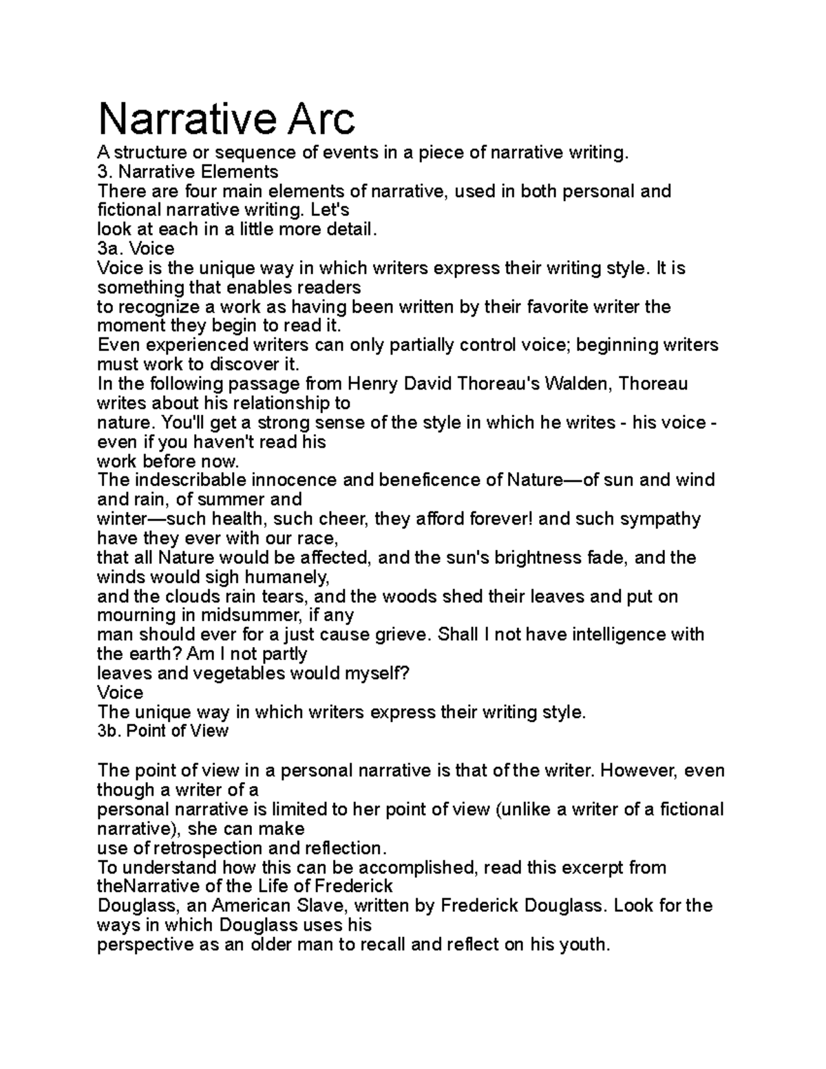Narrative Arc - Composition I - Narrative Arc A structure or sequence ...