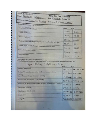 Lab 2- Enthalpy of dissolution - ENTHALPY OF DISSOLUTION PURPOSE To use ...