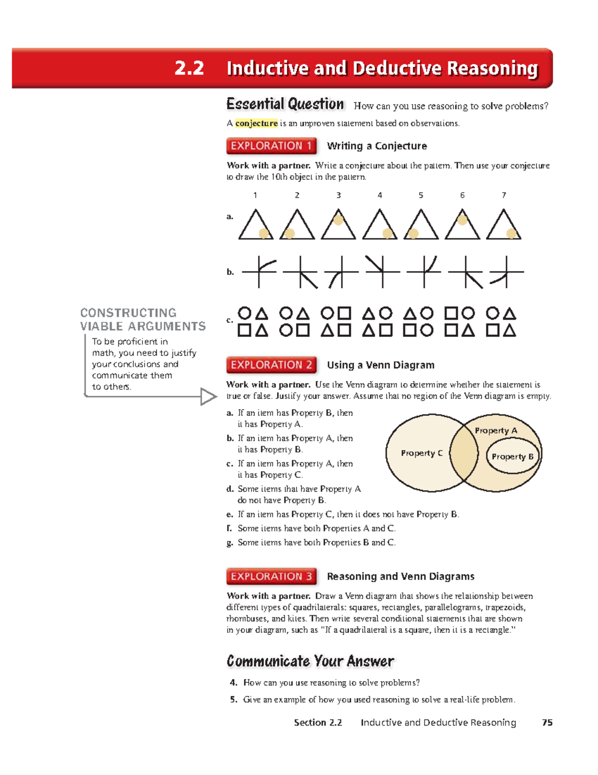 Geometry 2.2 - Mathematics - Section 2 Inductive and Deductive ...