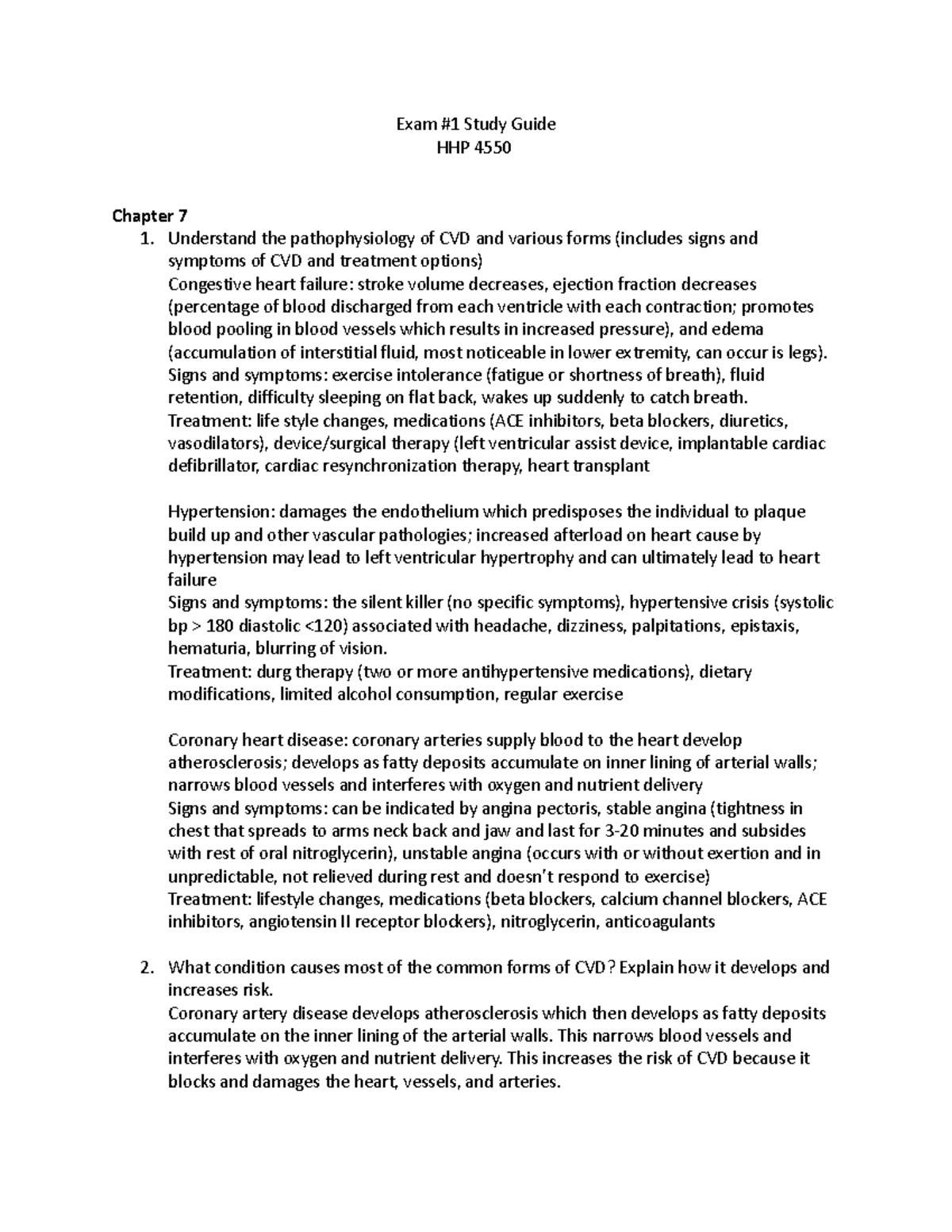 Exam #1 Study Guide - Instructor is Estep - Exam #1 Study Guide HHP 4550 Chapter 7 Understand ...