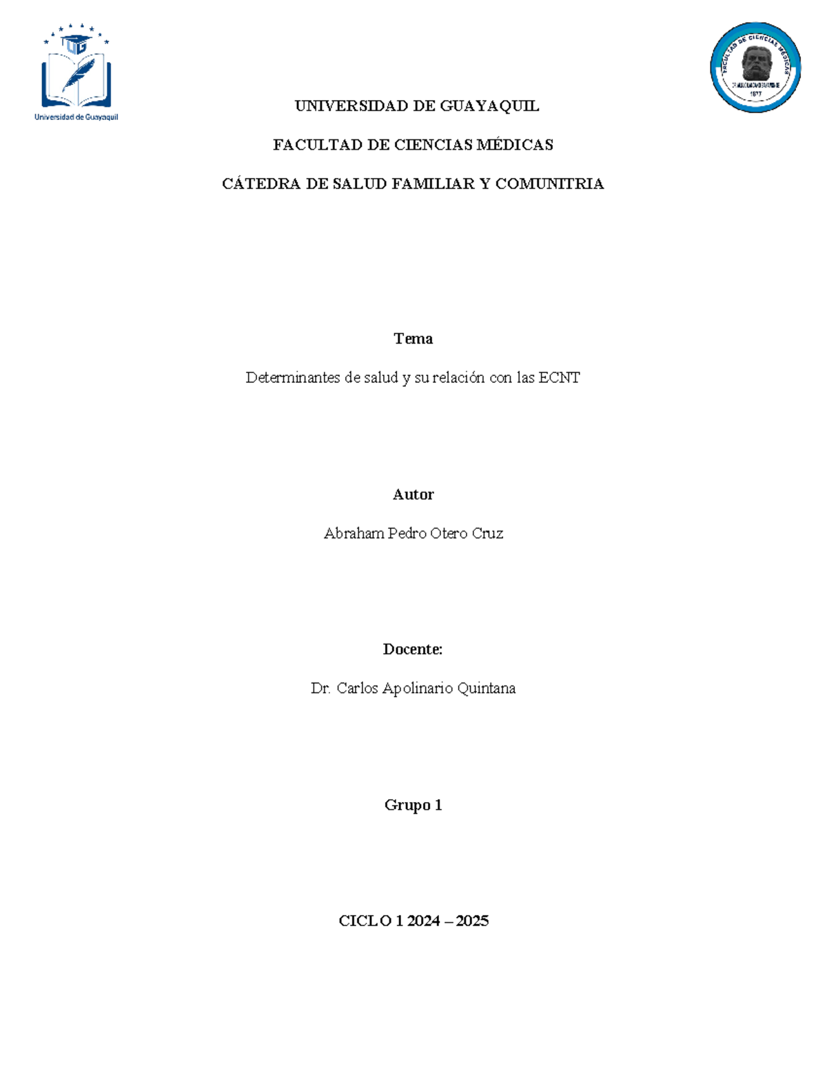Determinantes de salud y su relación con las ECNT - Otero Cruz Abraham ...