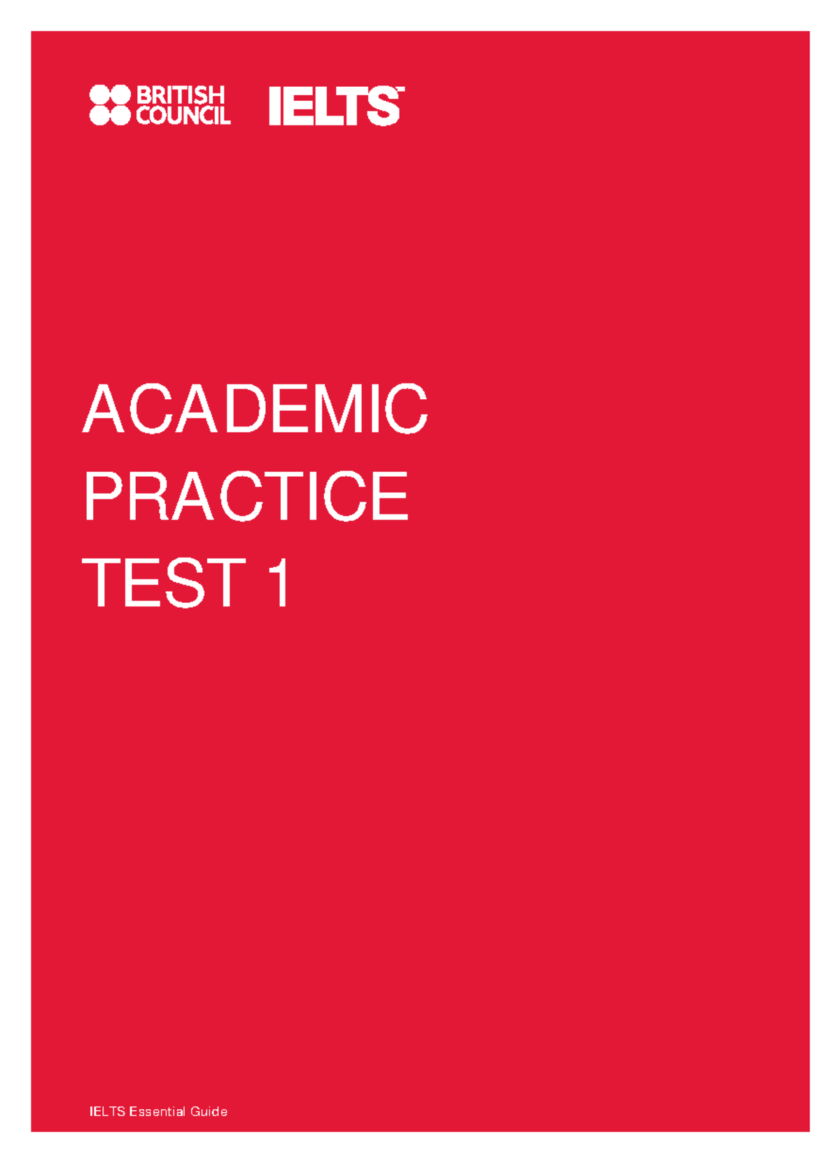 Pdfcoffee - eygerher - IELTS Essential Guide 11 ACADEMIC PRACTICE TEST ...