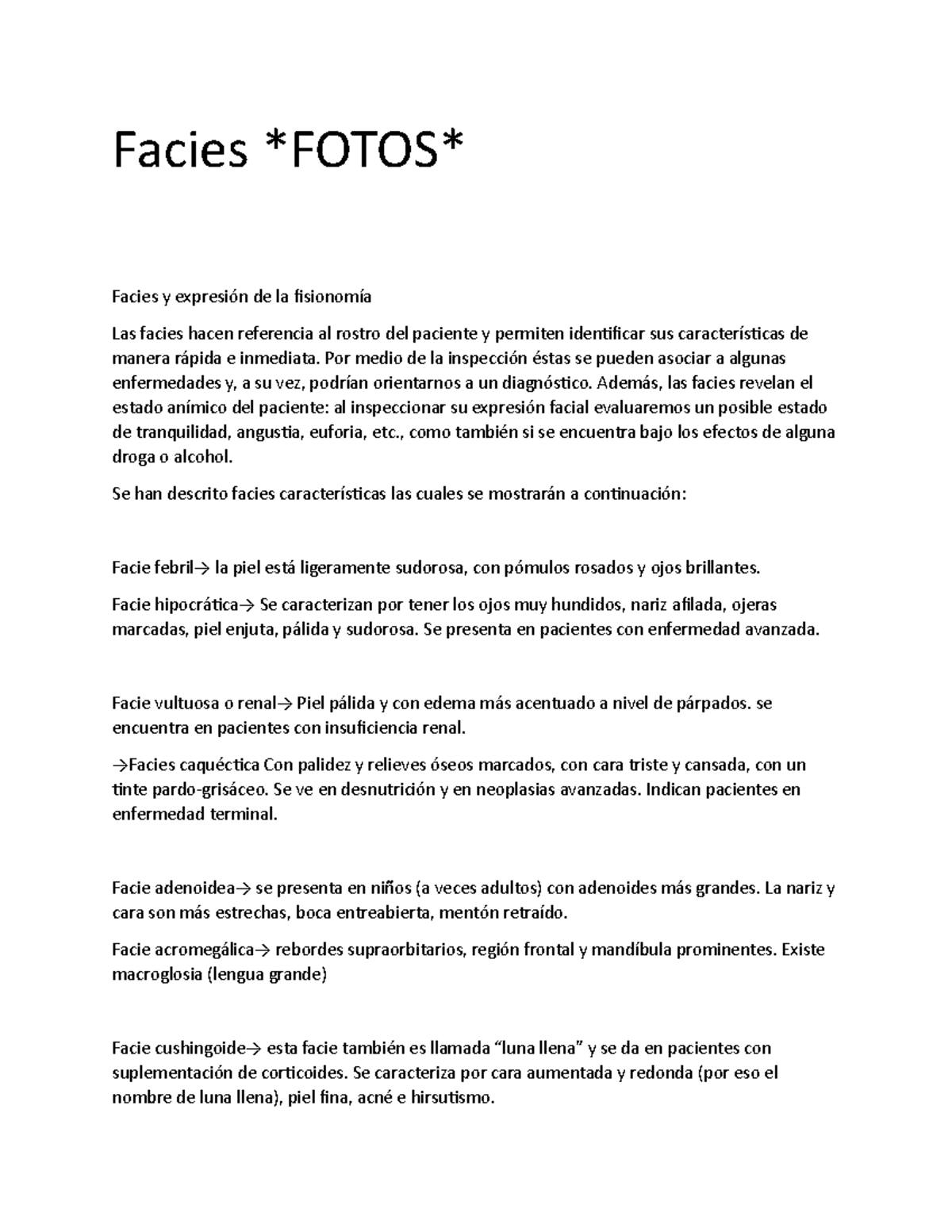 Facies Fotos - Facies FOTOS Facies y expresión de la fisionomía Las ...