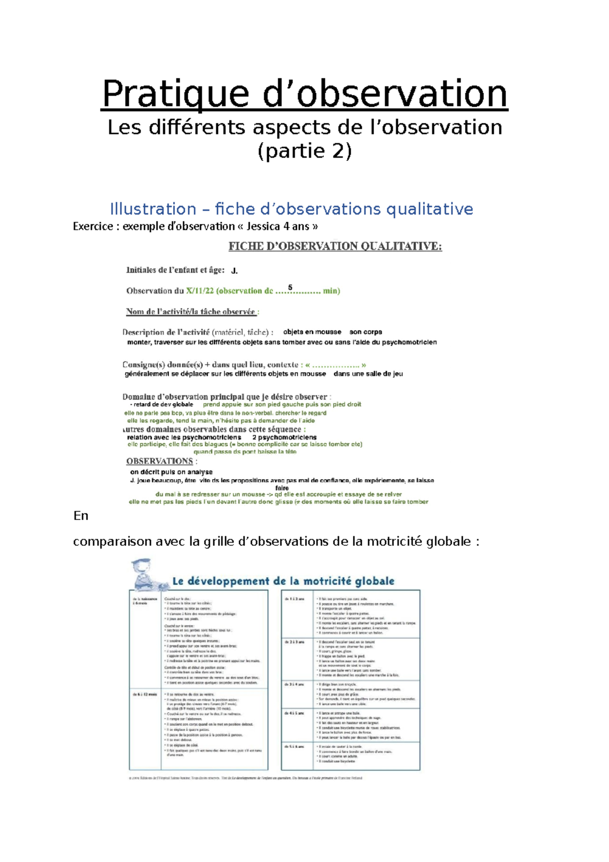 Pratique d'obvservation - différents aspects de l'observation (partie 2) - Pratique d ...