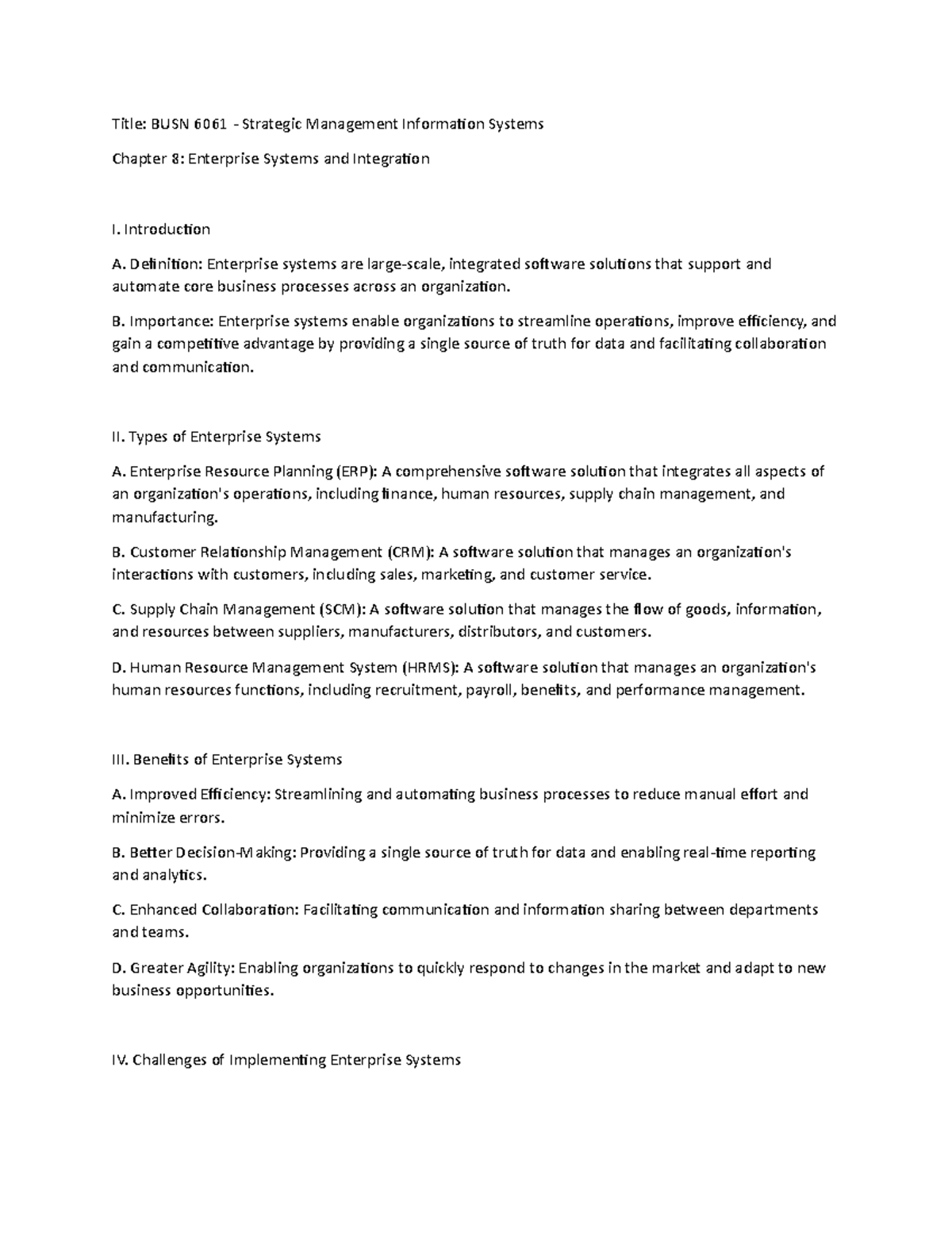 Busn 6061 ch 8 - Busn 6061 ch 8 - Title: BUSN 6061 - Strategic ...