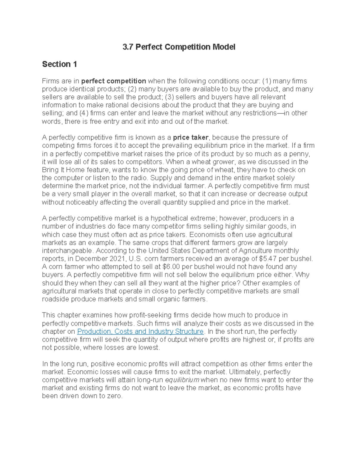 Section 3 - ................... - 3 Perfect Competition Model Section 1 ...