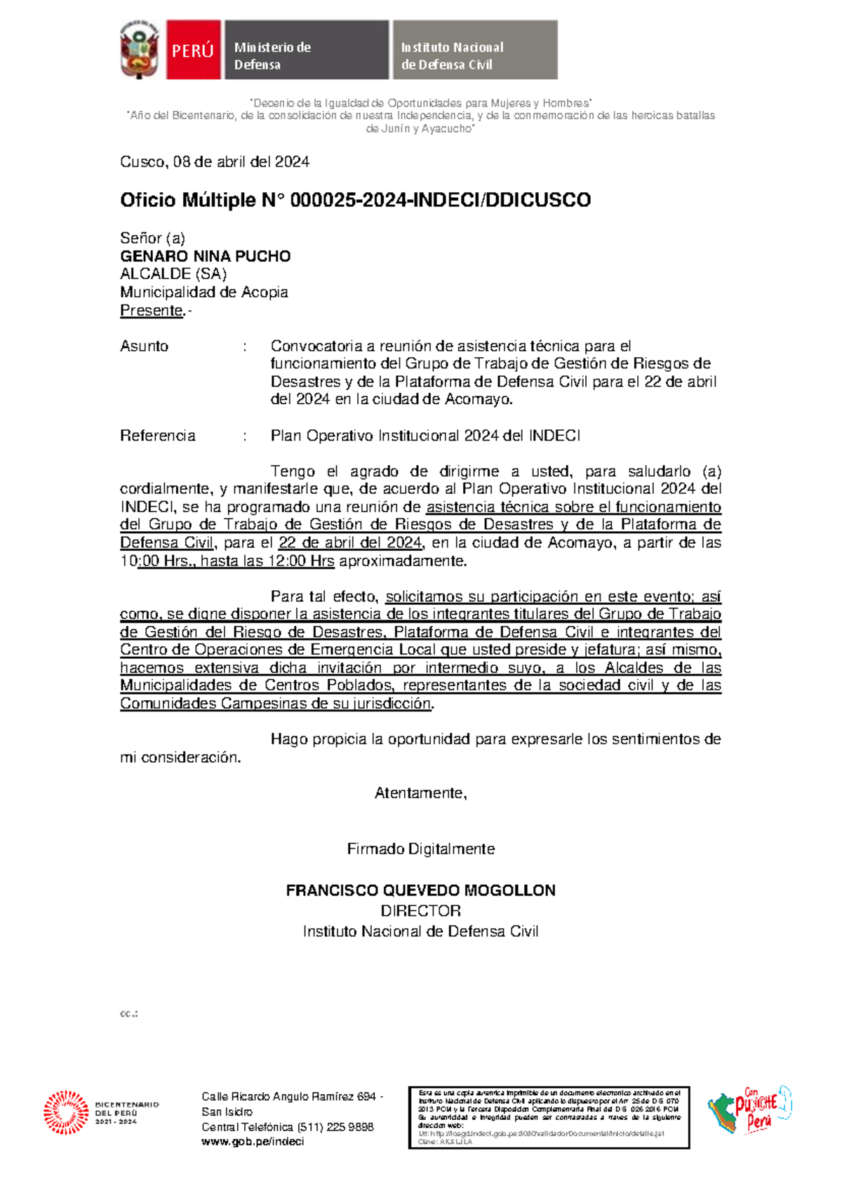 Oficio Multiple-000025-2024- Ddicusco Distritos Acomayo - de Defensa ...