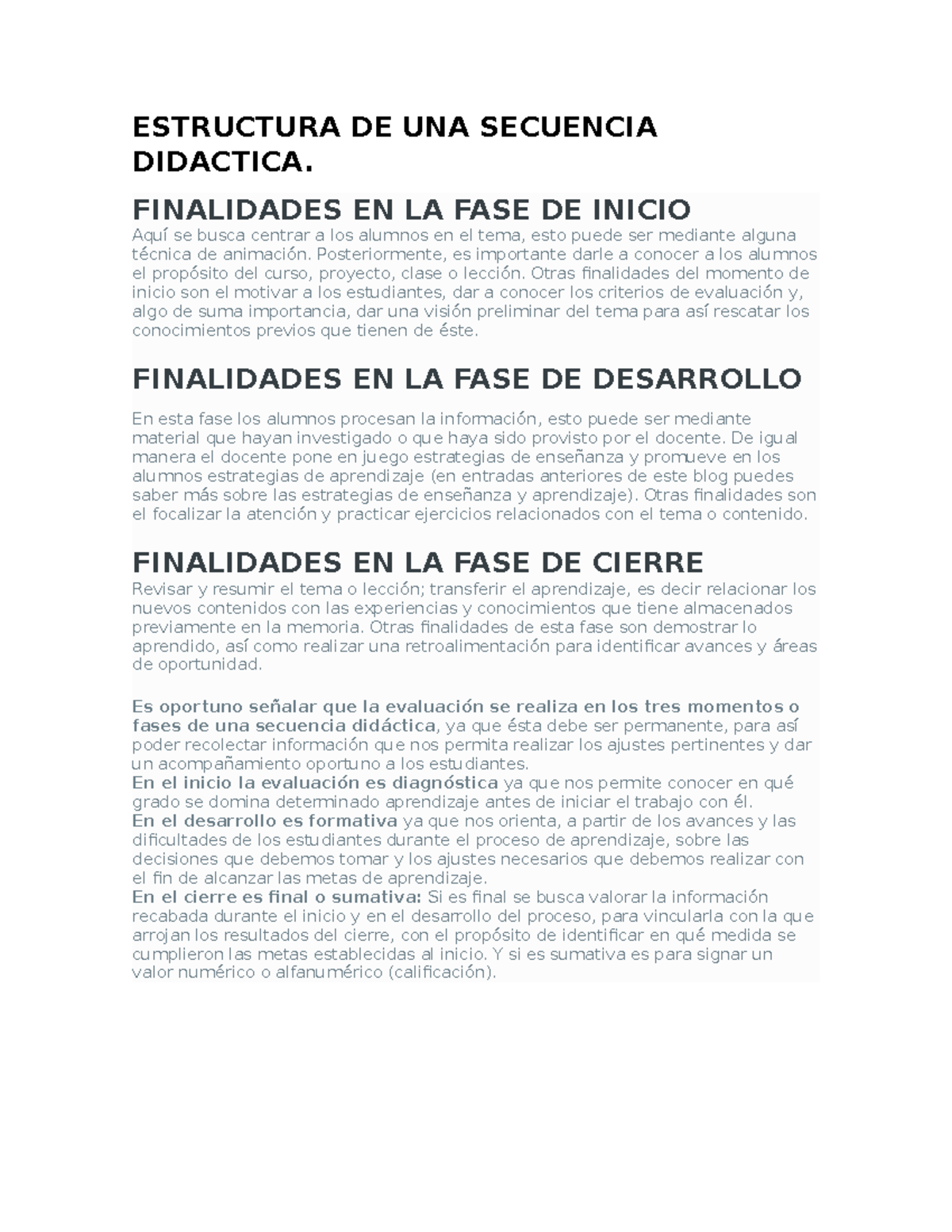 Estructura de una Secuencia Didactica - ESTRUCTURA DE UNA SECUENCIA ...