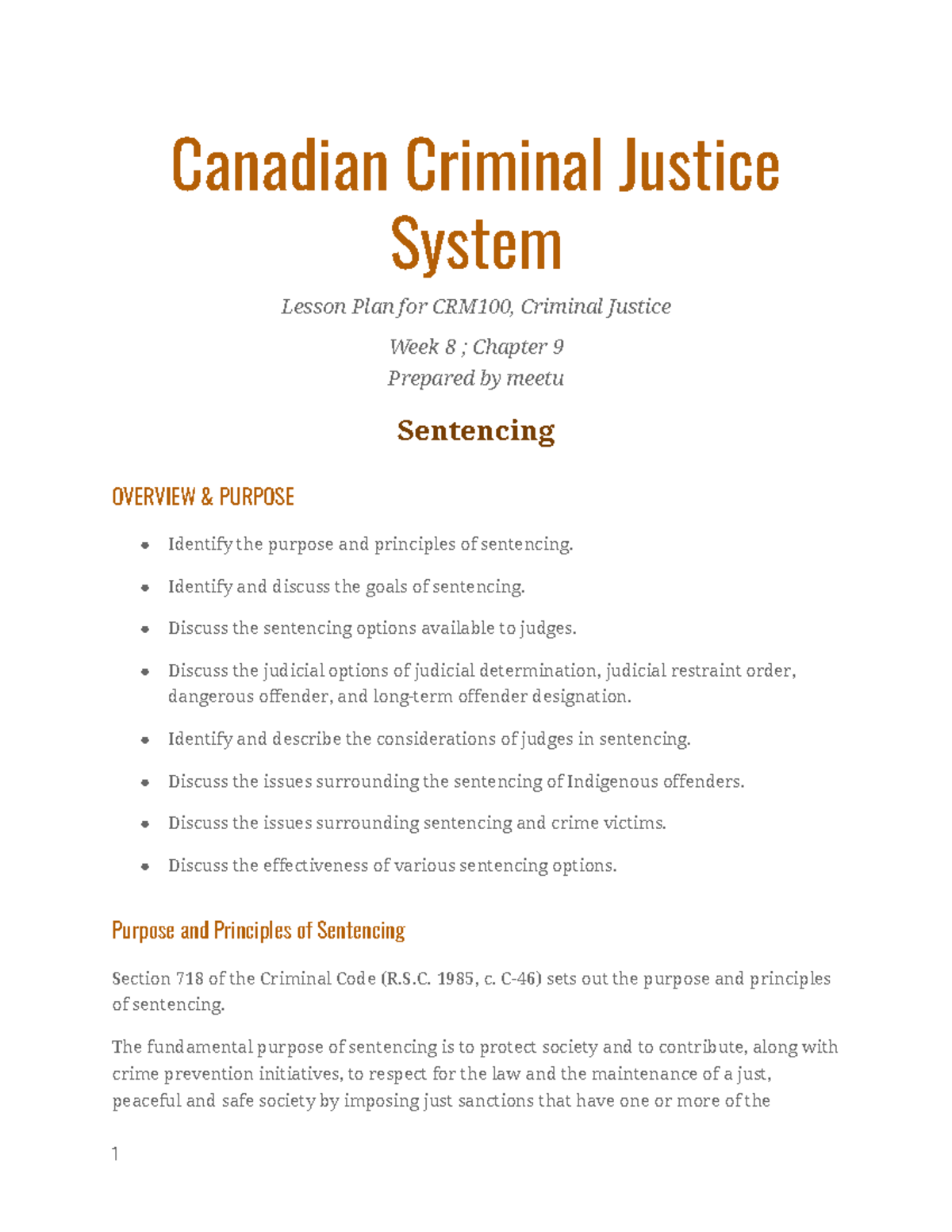Introduction To The Canadian Criminal Justice System - Canadian ...