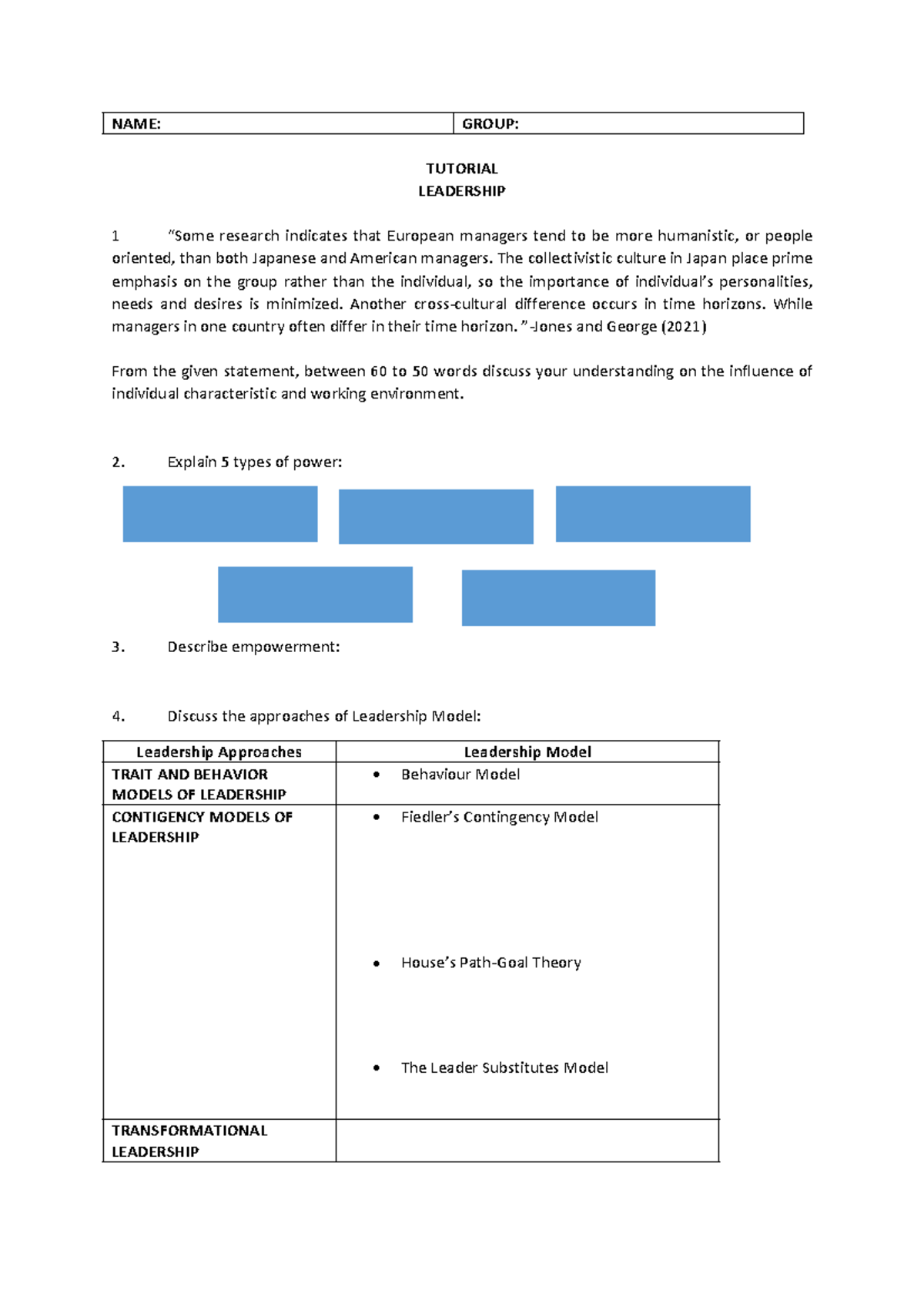 Tutorial Leadership - ... - NAME: GROUP: TUTORIAL LEADERSHIP 1 “Some ...