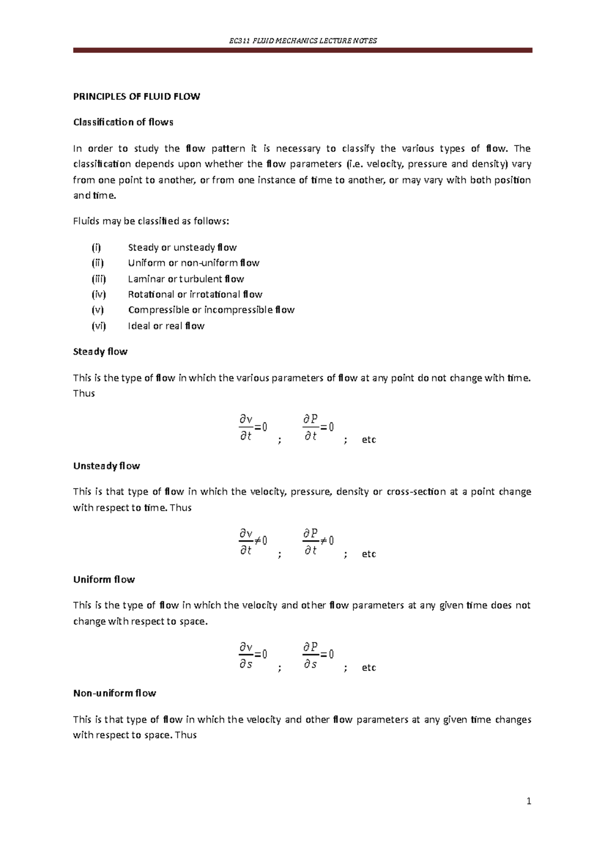 Fluid FLOW - useful for civil engineering students - EC311 FLUID ...