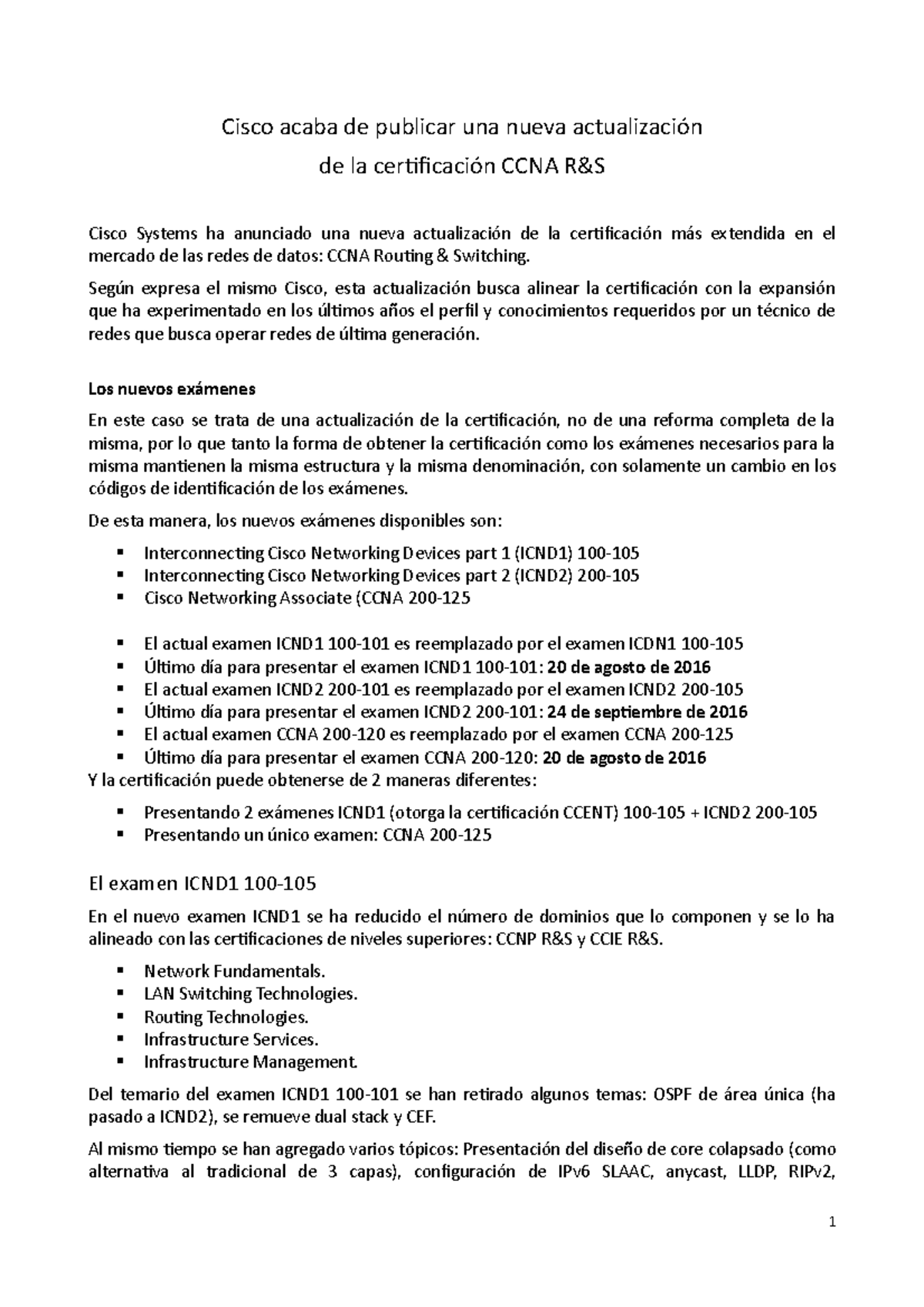 Cisco acaba de publicar una nueva actualización - Según expresa el ...